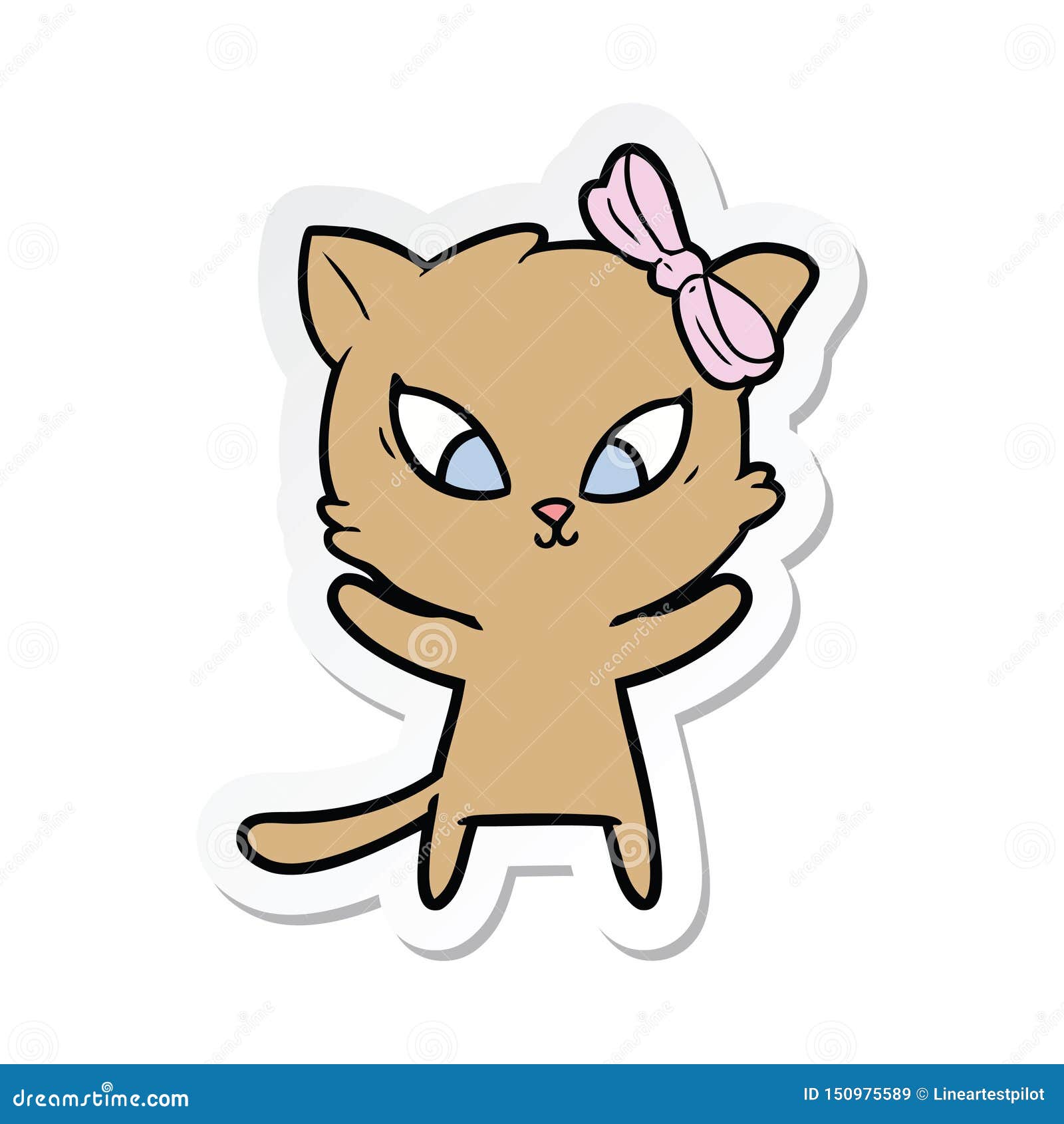A Creative Sticker of a Cartoon Cat Stock Vector - Illustration of ...