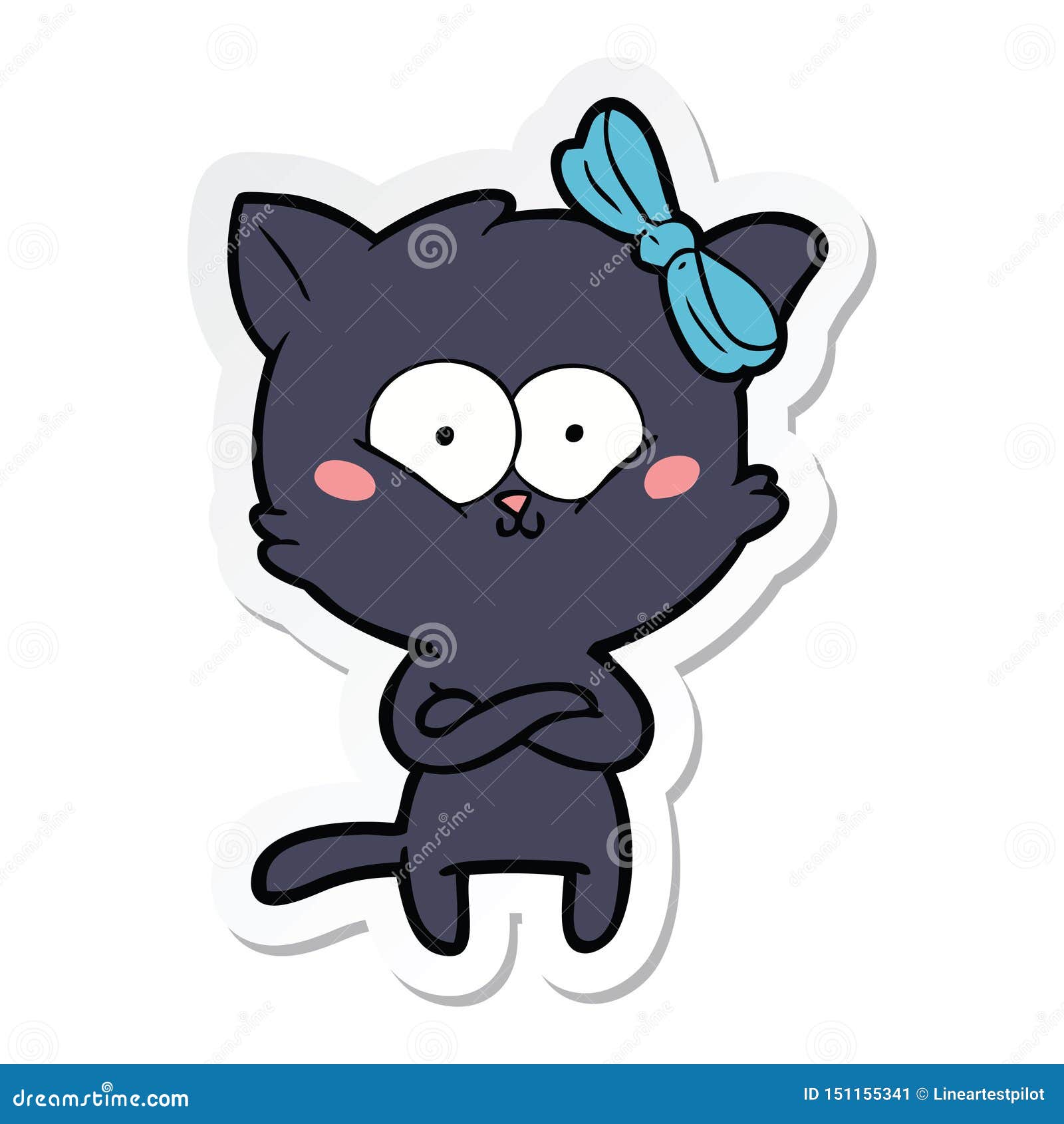 A Creative Sticker of a Cartoon Cat Stock Vector - Illustration of ...