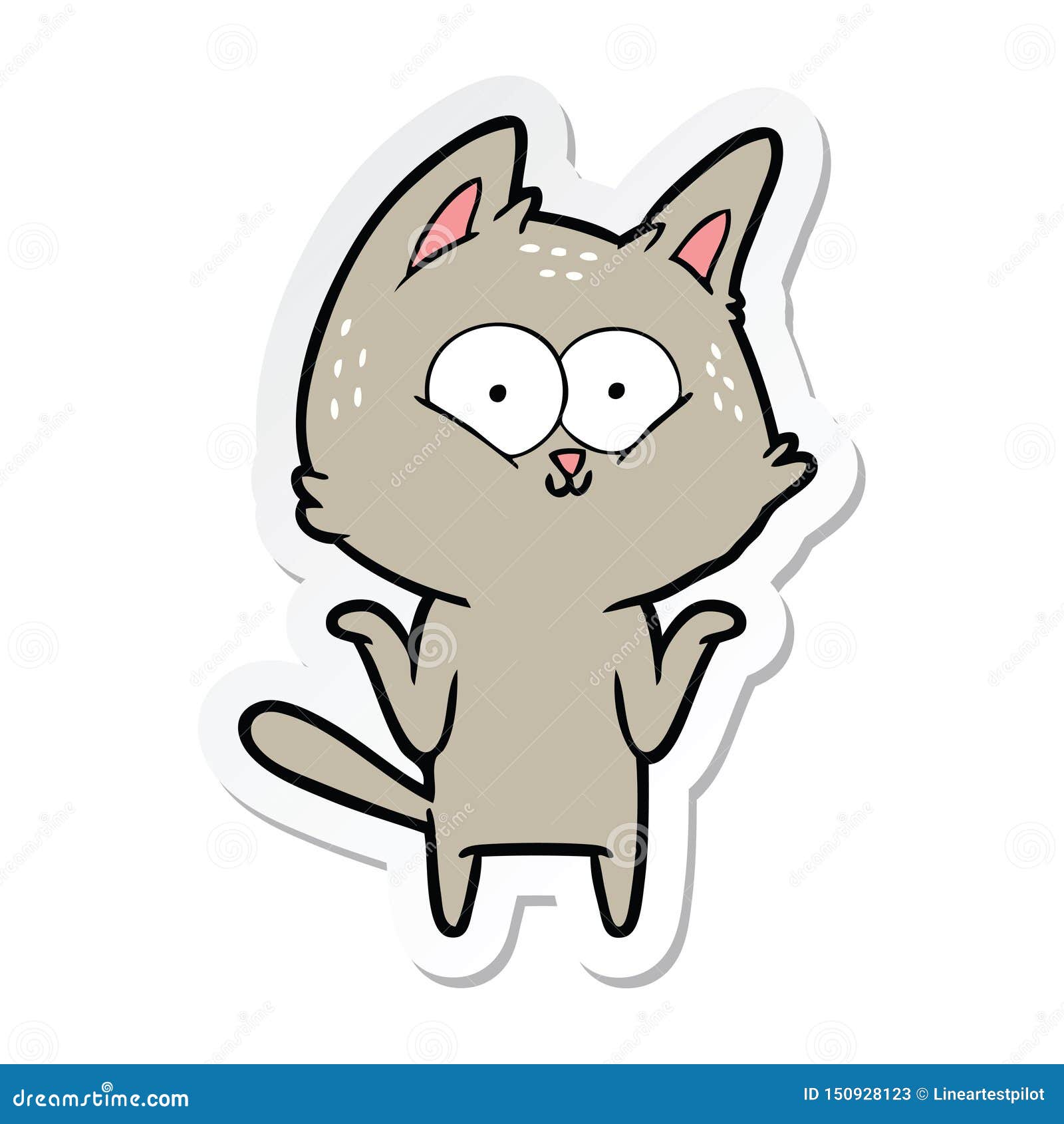 A Creative Sticker of a Cartoon Cat Shrugging Shoulders Stock Vector ...