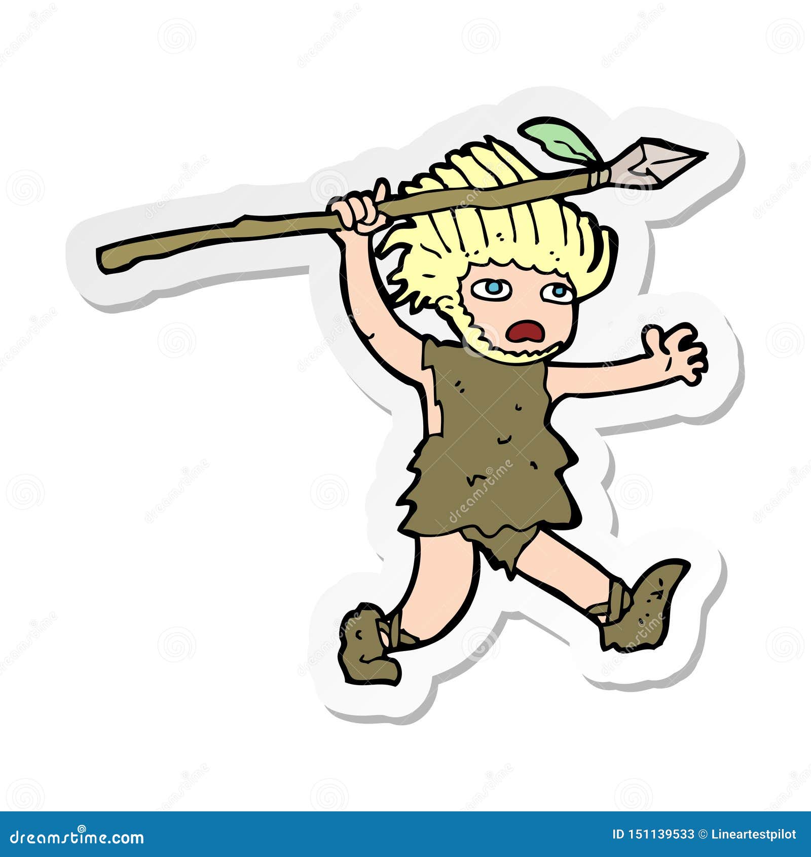 A Creative Sticker of a Cartoon Caveman Stock Vector - Illustration of ...