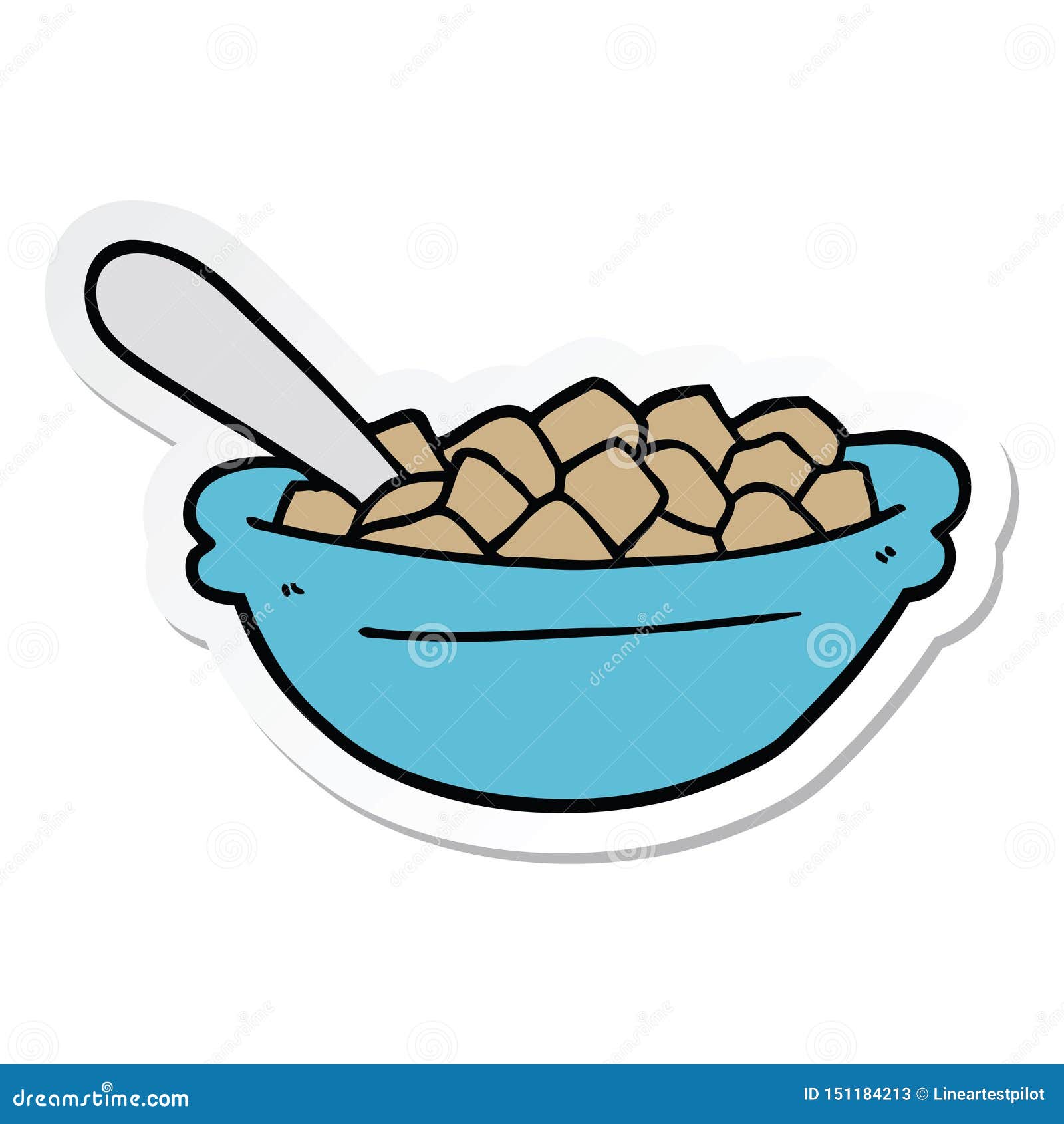 A Creative Sticker of a Cartoon Cereal Bowl Stock Vector - Illustration ...