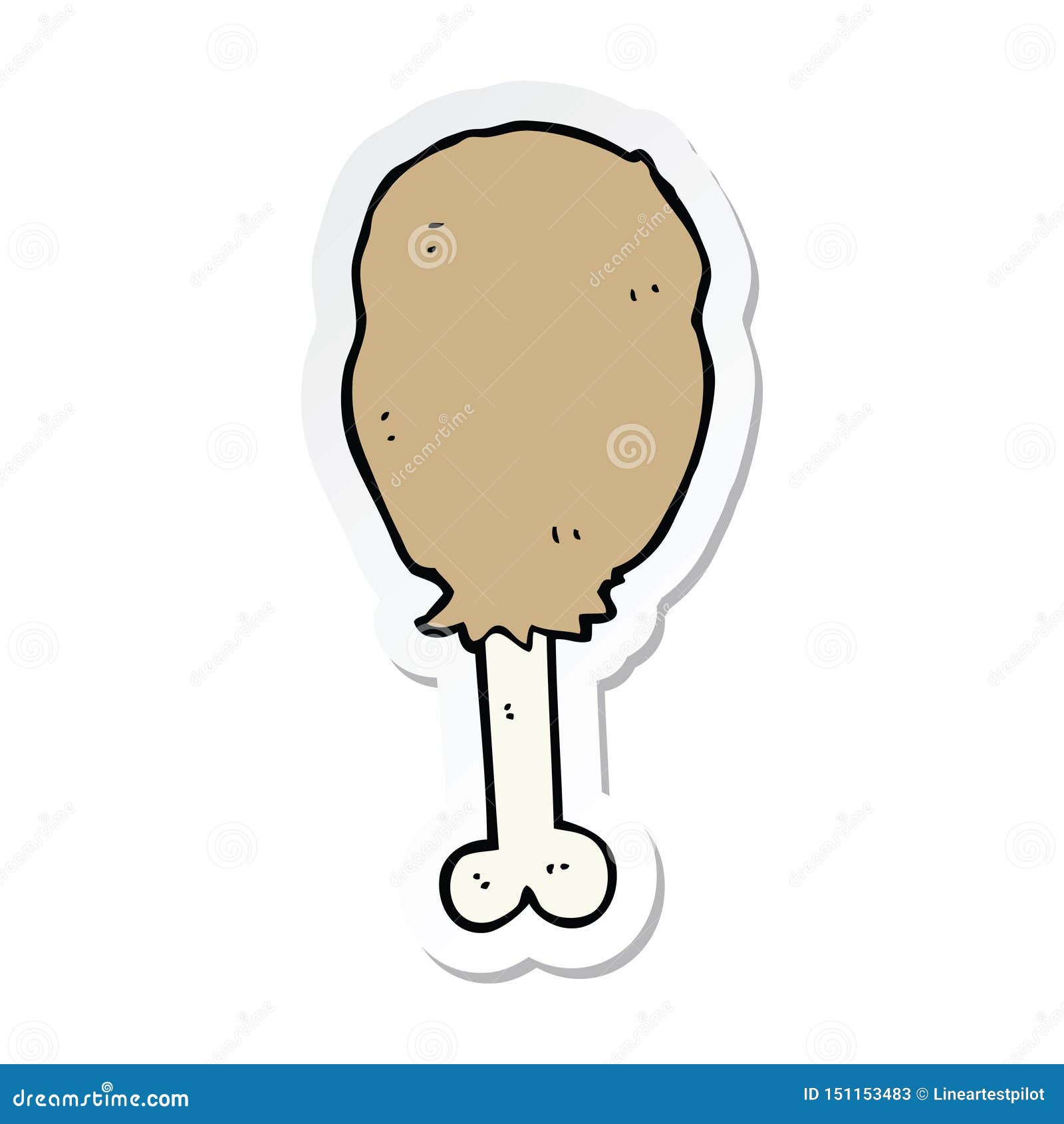 A Creative Sticker of a Cartoon Chicken Leg Stock Vector - Illustration ...