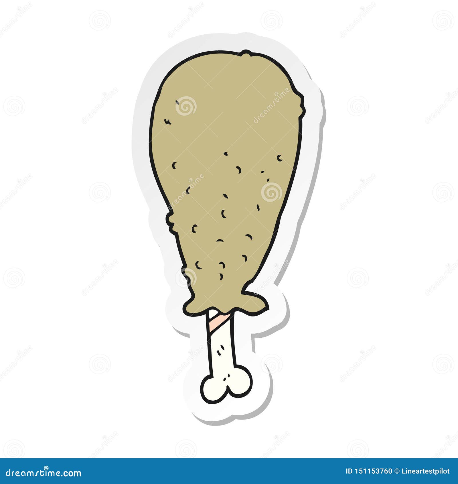 A Creative Sticker of a Cartoon Chicken Leg Stock Vector - Illustration ...