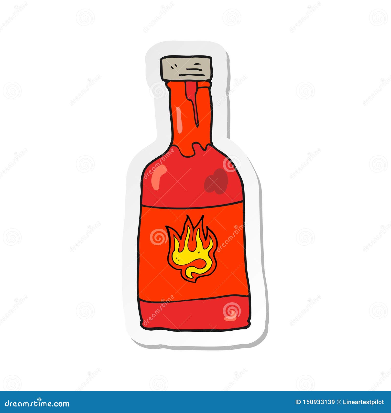 A Creative Sticker of a Cartoon Chili Sauce Stock Vector - Illustration ...