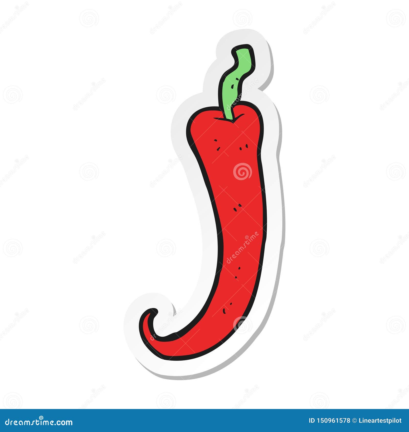 A Creative Sticker of a Cartoon Chilli Pepper Stock Vector ...