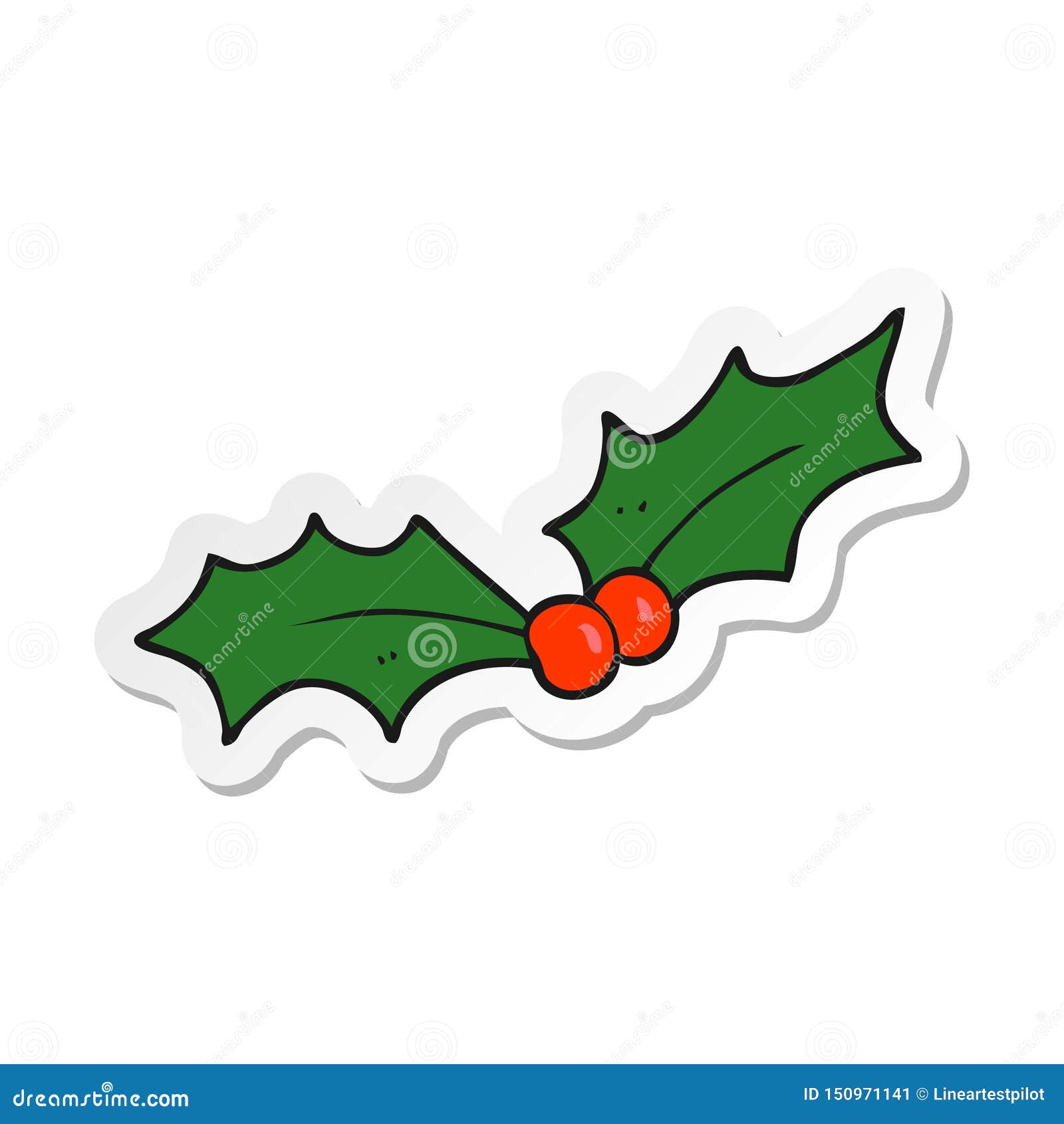 A Creative Sticker of a Cartoon Christmas Holly Stock Vector ...