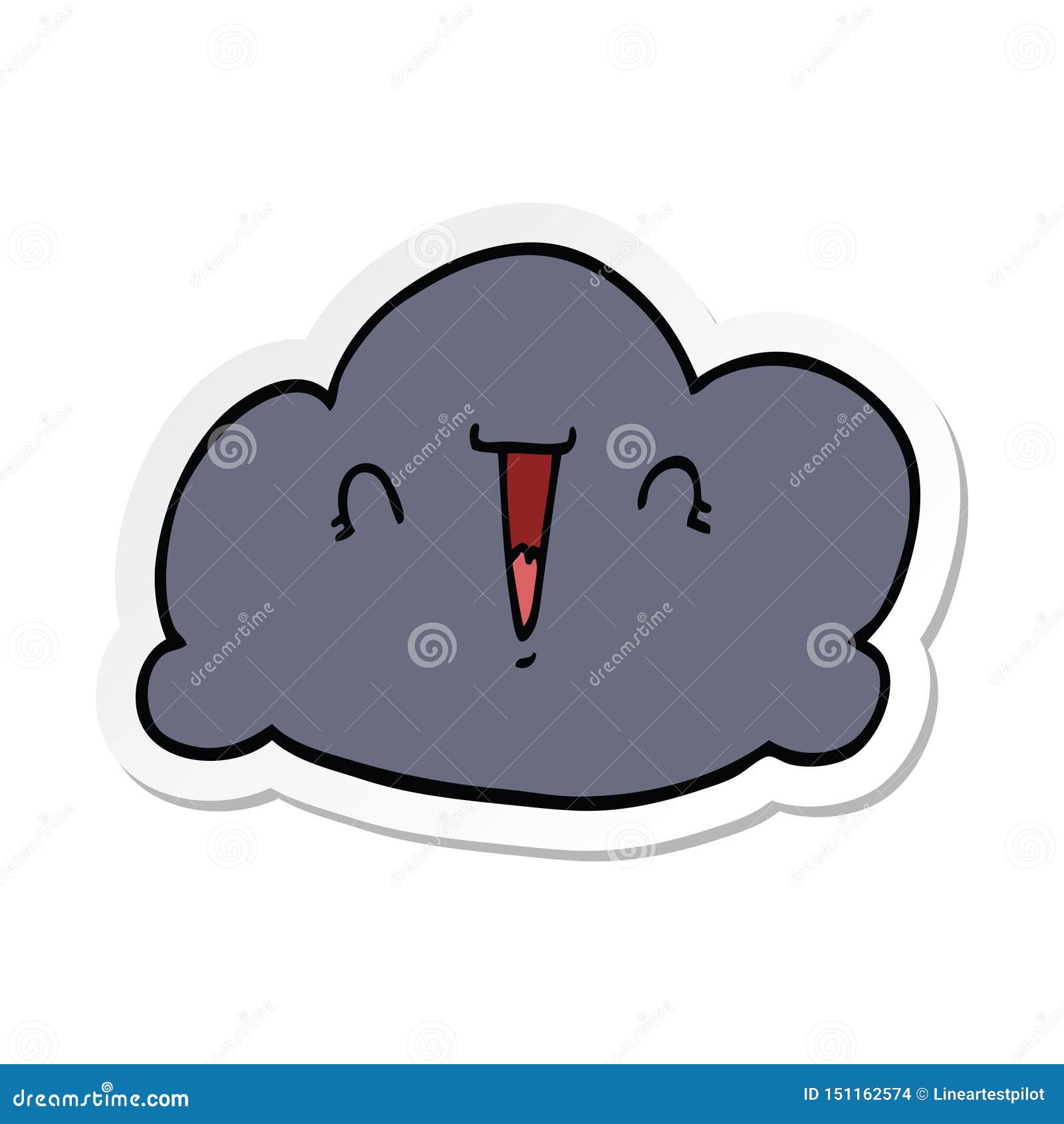 A Creative Sticker of a Cartoon Cloud Stock Vector - Illustration of ...