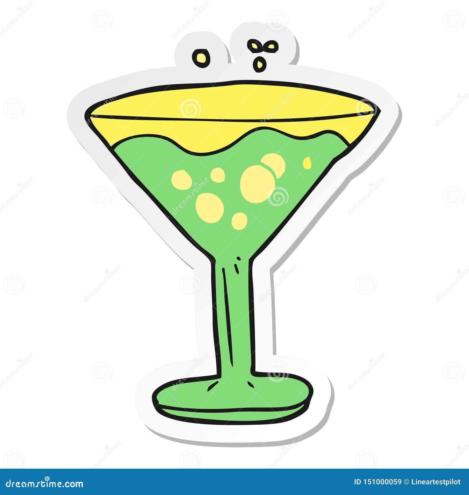 A Creative Sticker of a Cartoon Cocktail Stock Vector - Illustration of ...