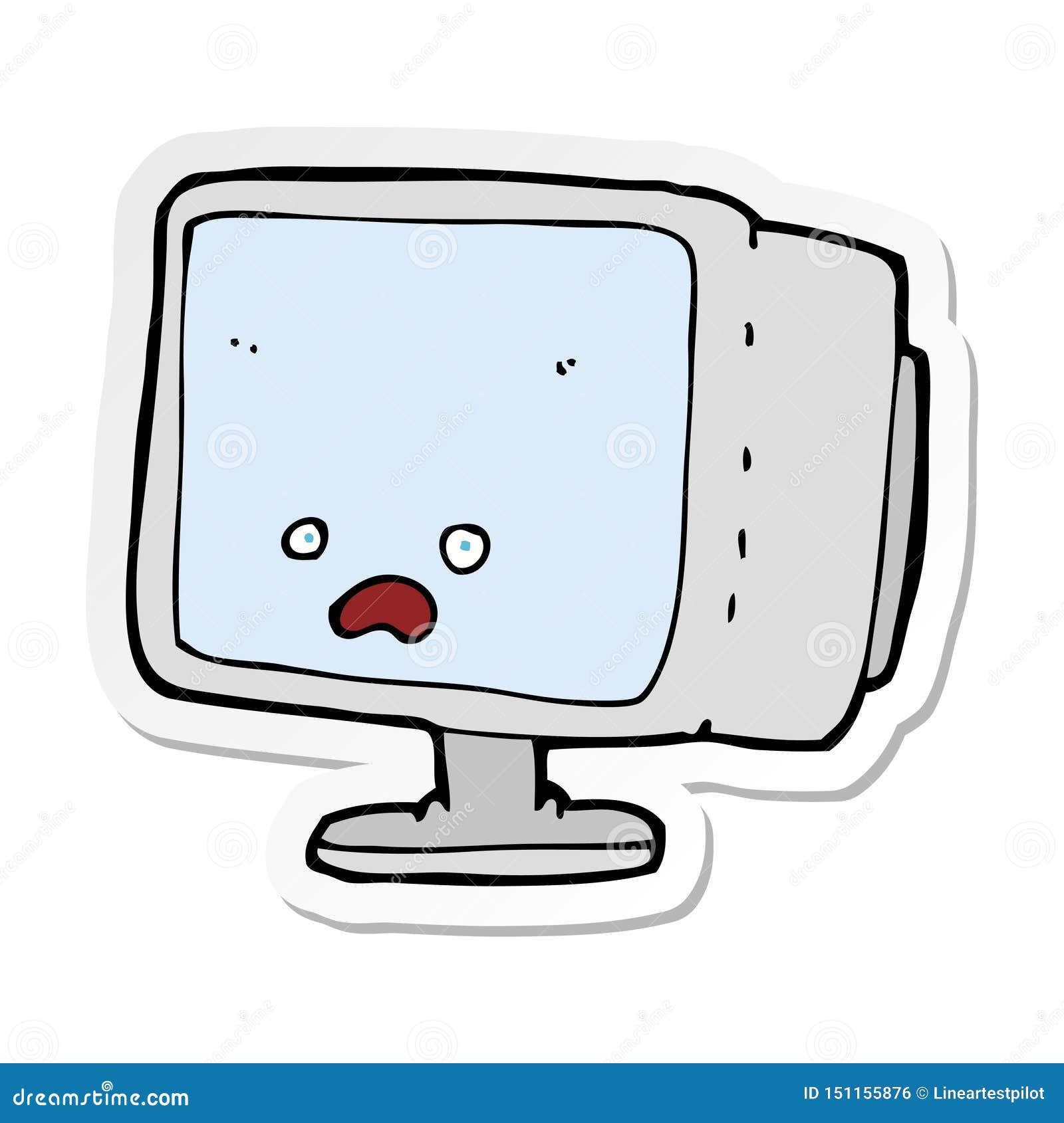A Creative Sticker of a Cartoon Computer Screen Stock Vector ...