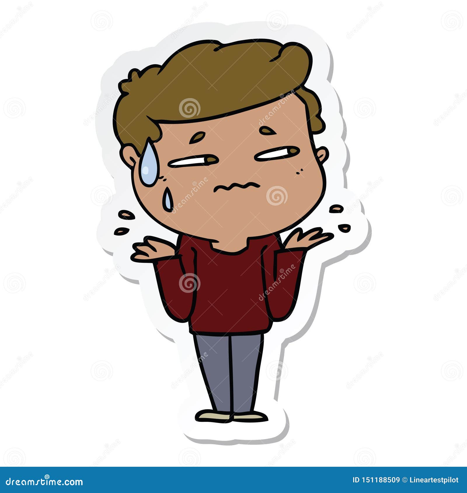 A Creative Sticker of a Cartoon Confused Man Stock Vector ...