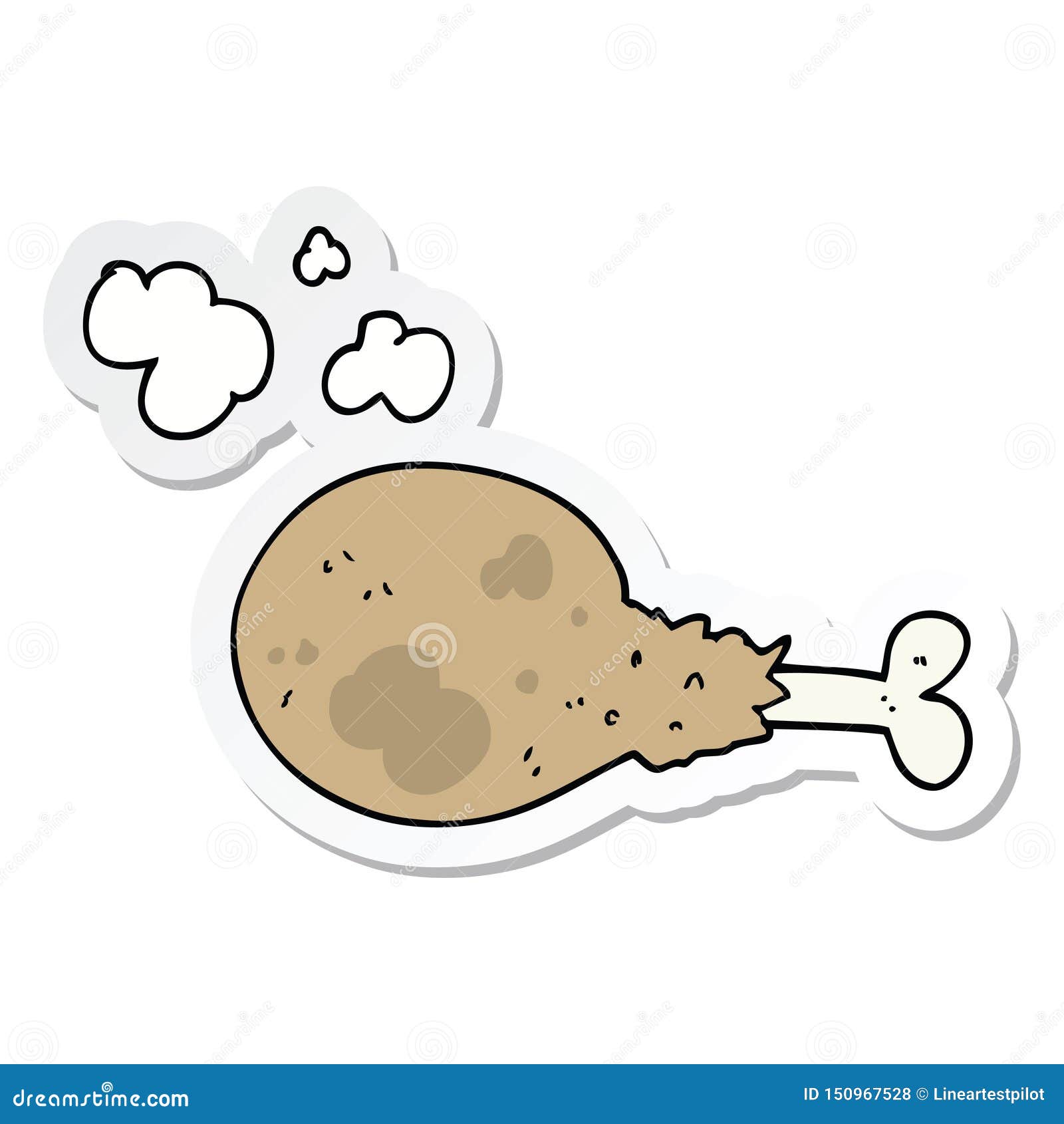A Creative Sticker of a Cartoon Cooked Chicken Leg Stock Vector ...