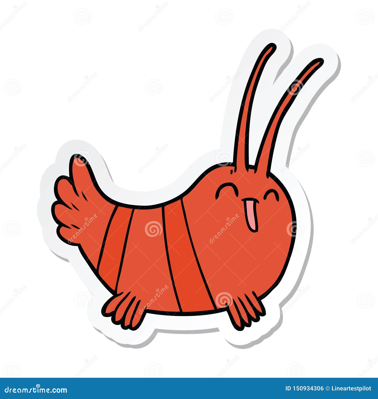 A Creative Sticker of a Cartoon Crayfish Stock Vector - Illustration of ...