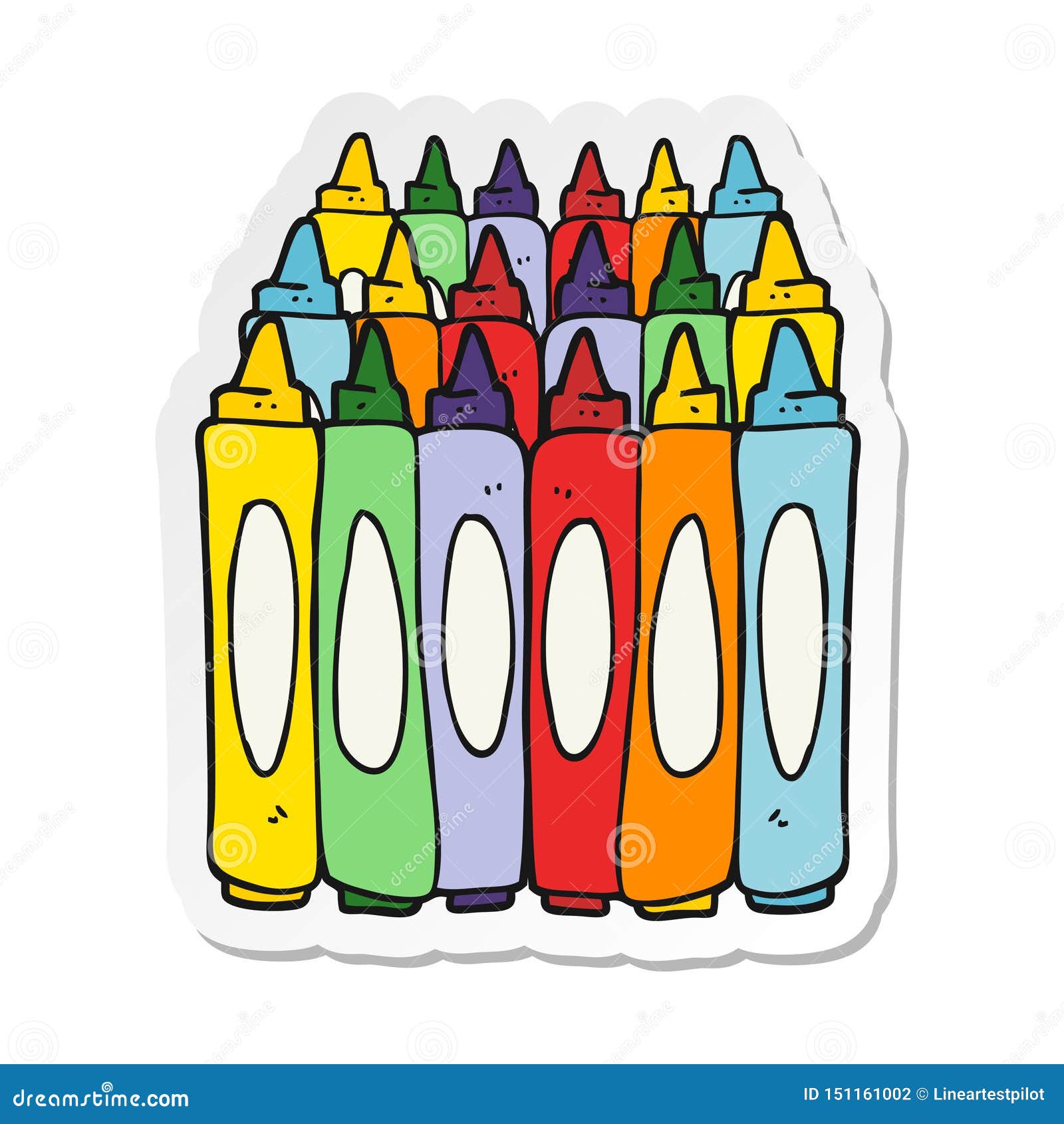 A Creative Sticker of a Cartoon Crayons Stock Vector - Illustration of ...
