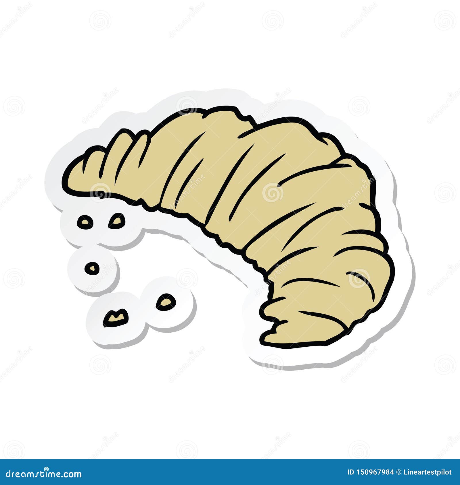 Cartoon Croissant Drawing Vector Illustration | CartoonDealer.com ...