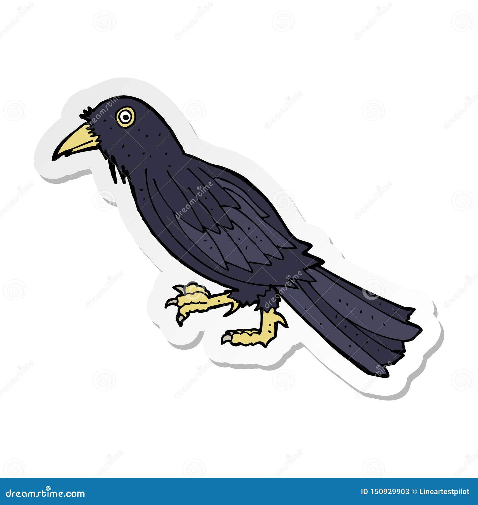 A Creative Sticker of a Cartoon Crow Stock Vector - Illustration of ...