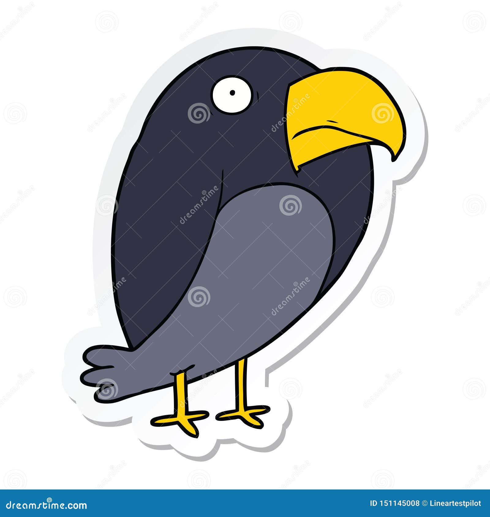 A Creative Sticker of a Cartoon Crow Stock Vector - Illustration of ...