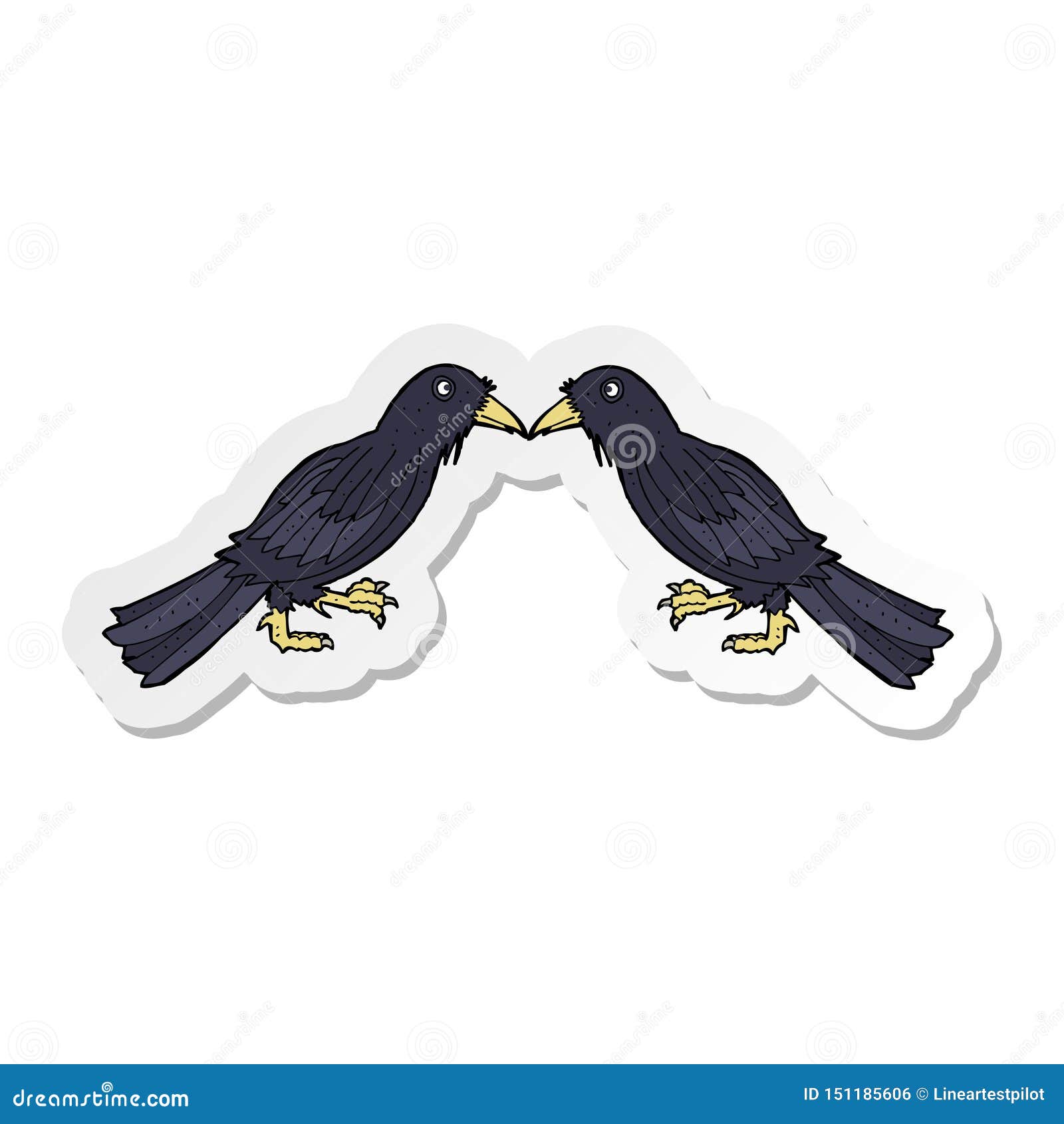A Creative Sticker of a Cartoon Crows Stock Vector - Illustration of ...