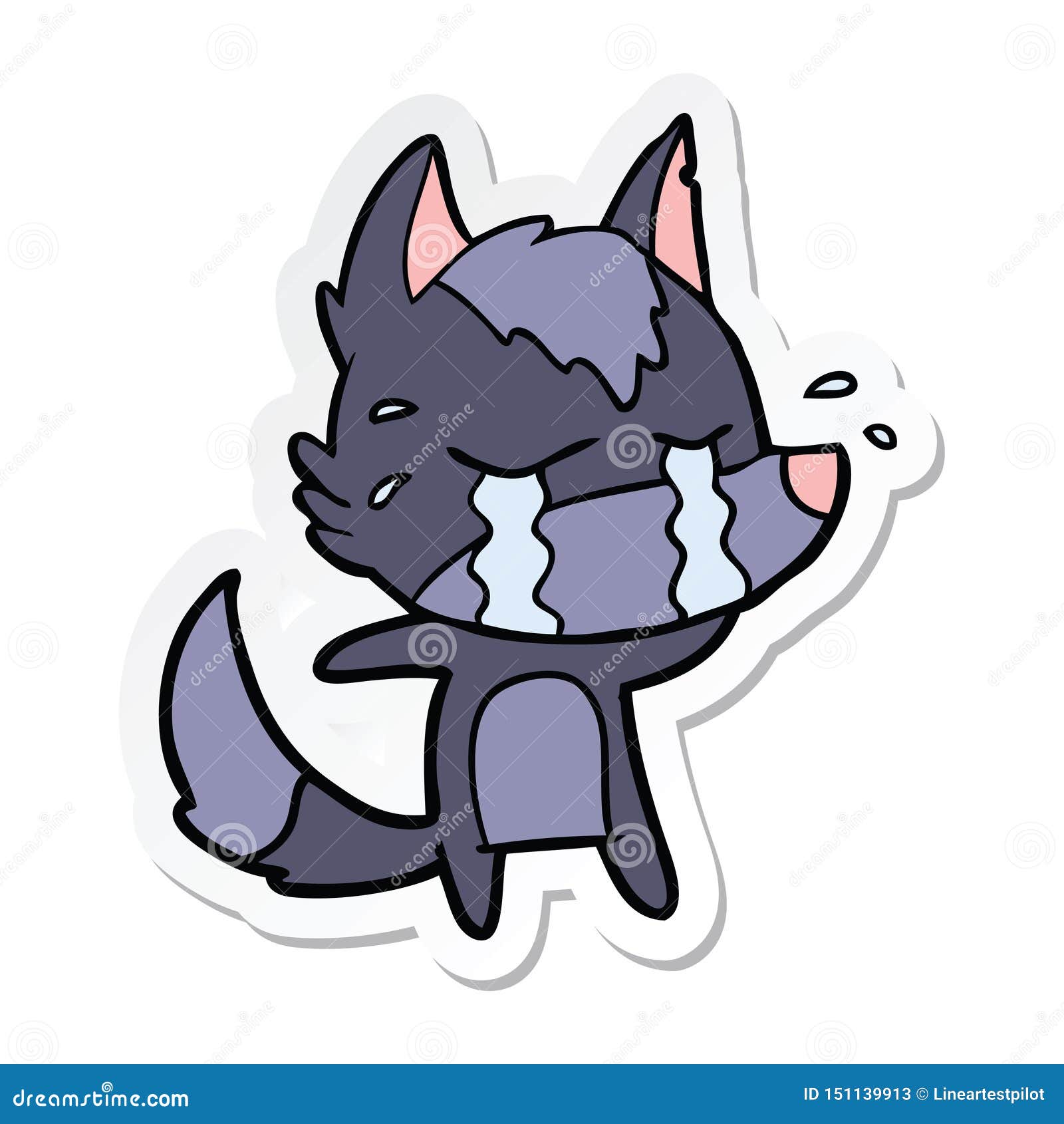 Dog Sticker, Crying Emotion. Samoyed Dog Crying. Upset Emoticon Crying ...