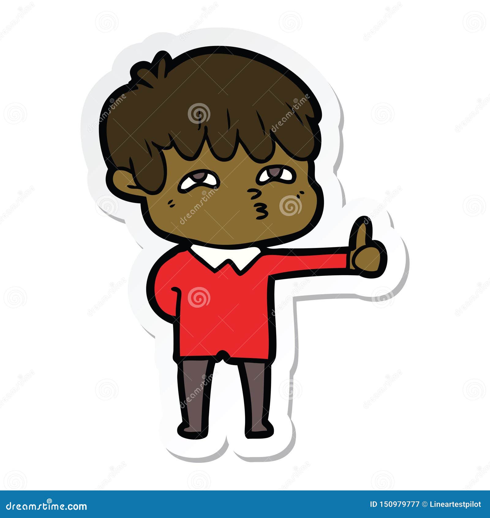 A Creative Sticker of a Cartoon Curious Man Stock Vector - Illustration ...