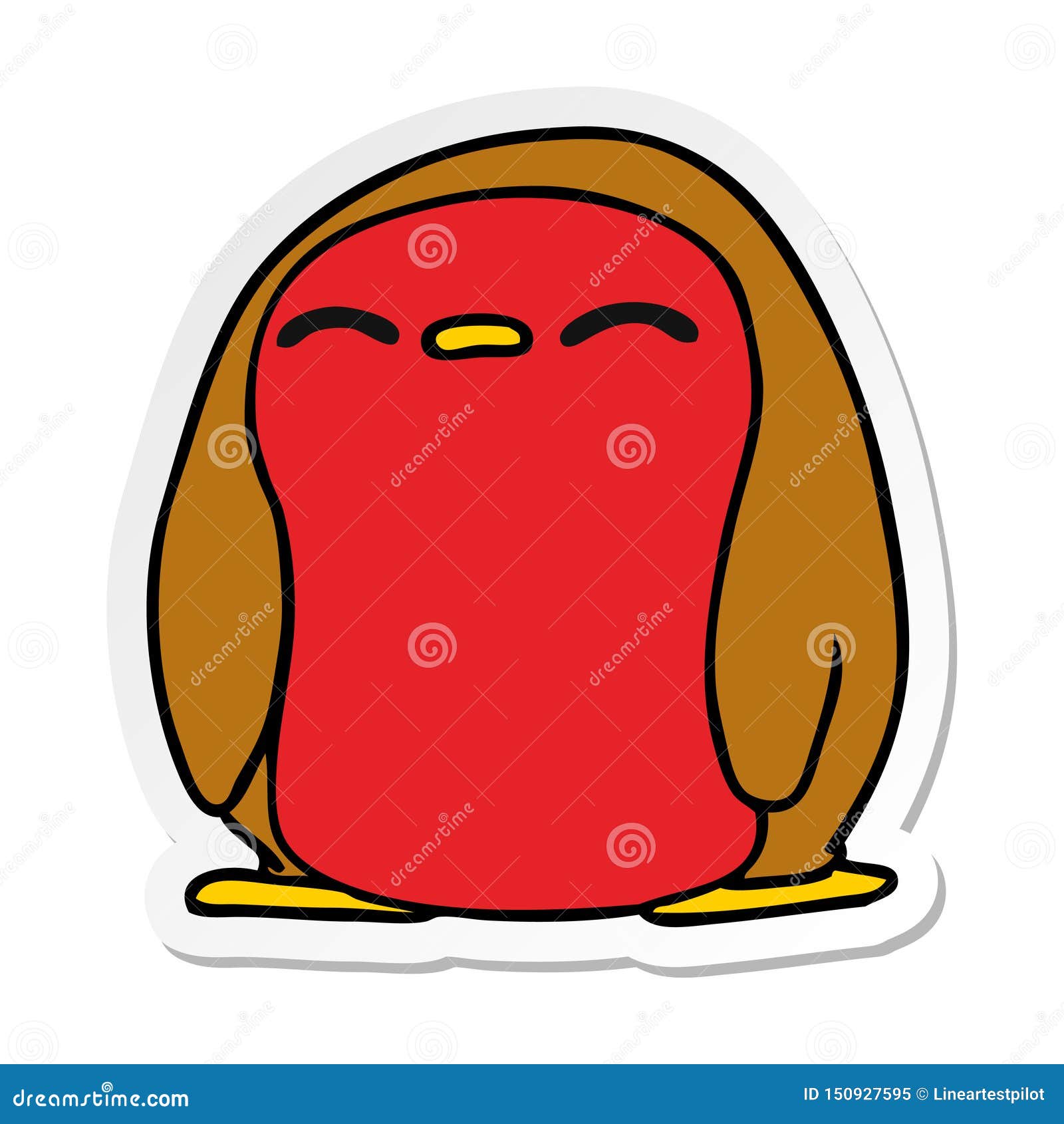A Creative Sticker Cartoon Cute Kawaii Red Robin Stock Vector ...