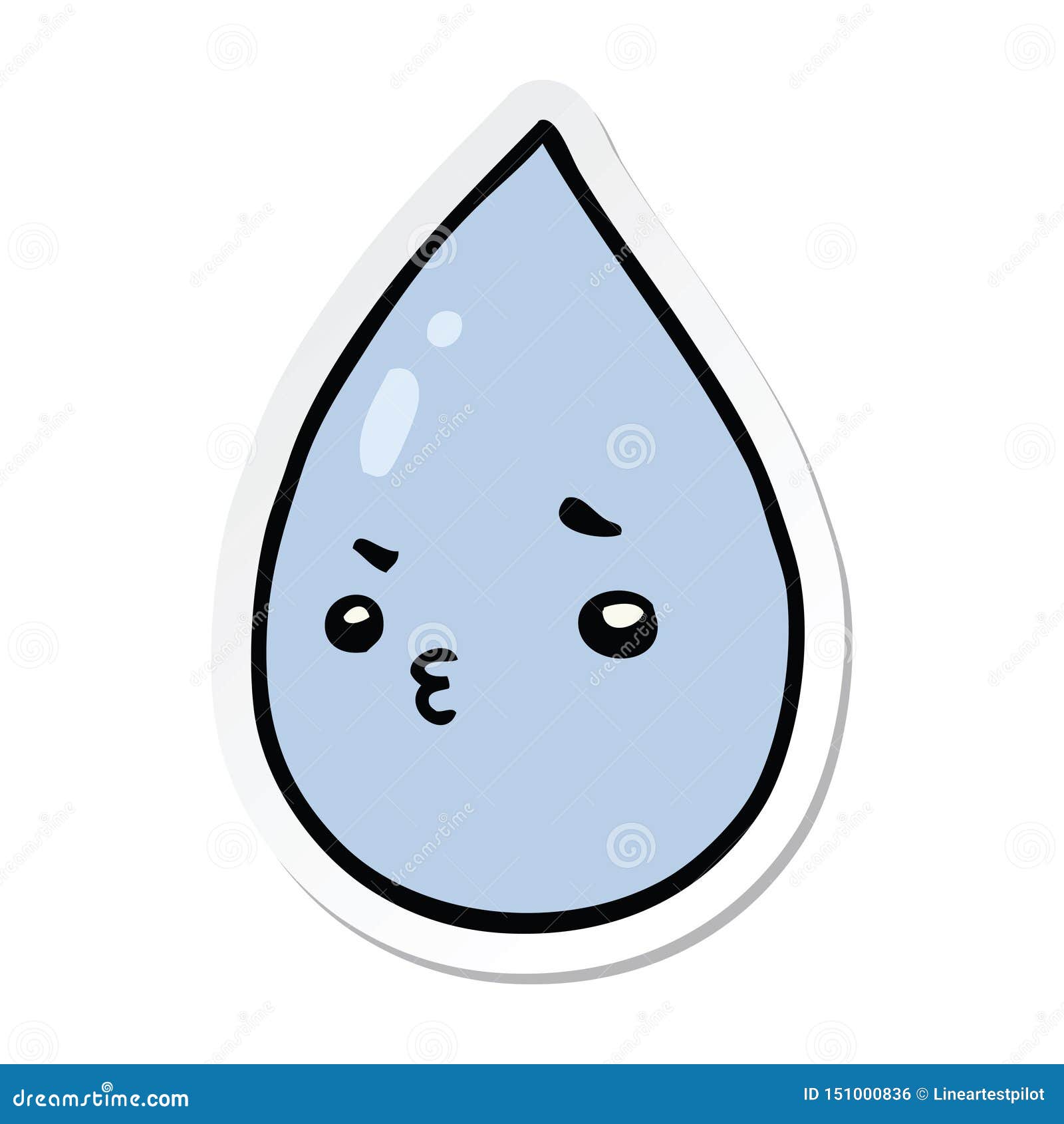A Creative Sticker of a Cartoon Cute Raindrop Stock Vector ...