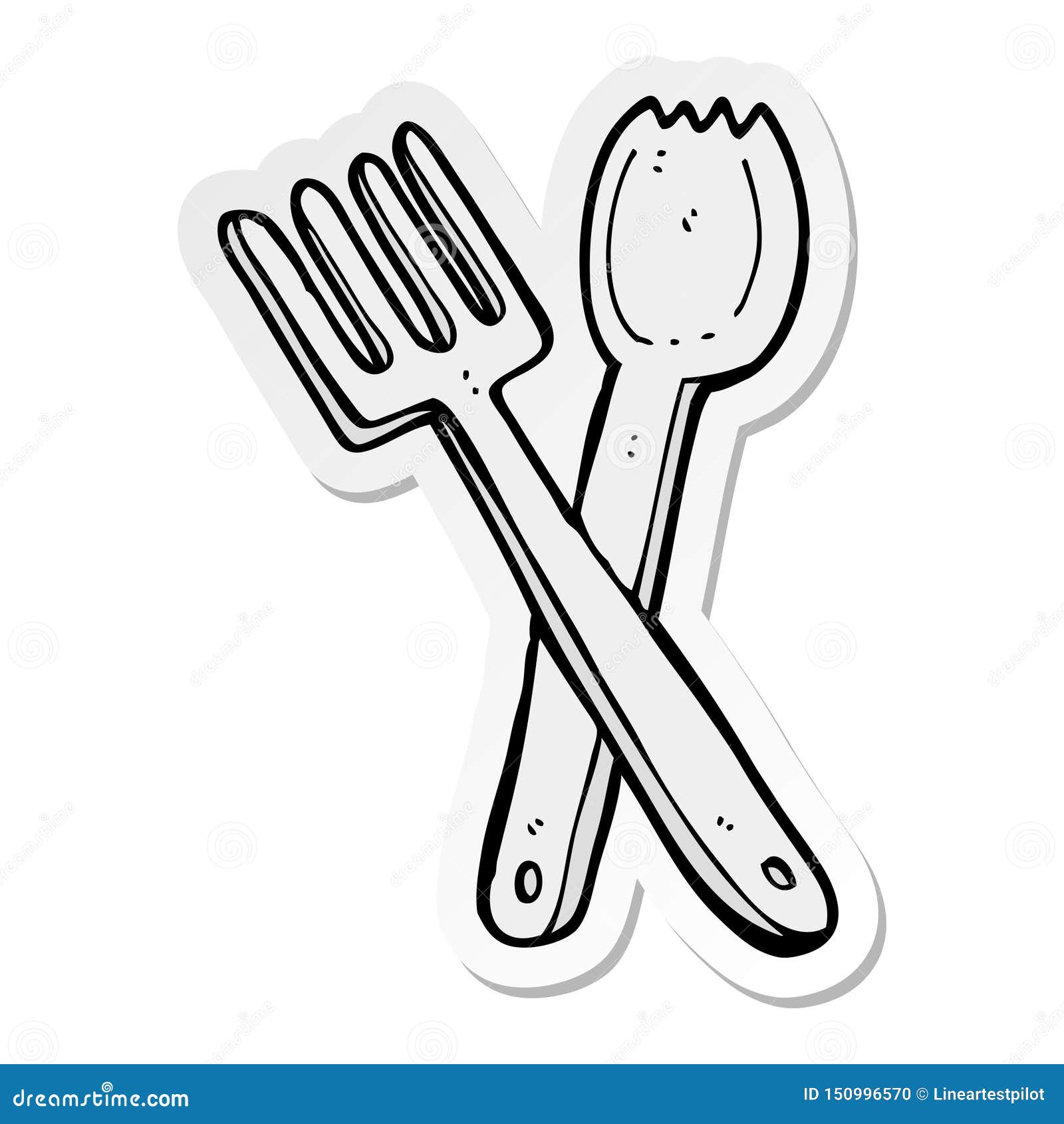 Cartoon Cutlery. Vector Illustration. Coloring And Dot To Dot Ga ...