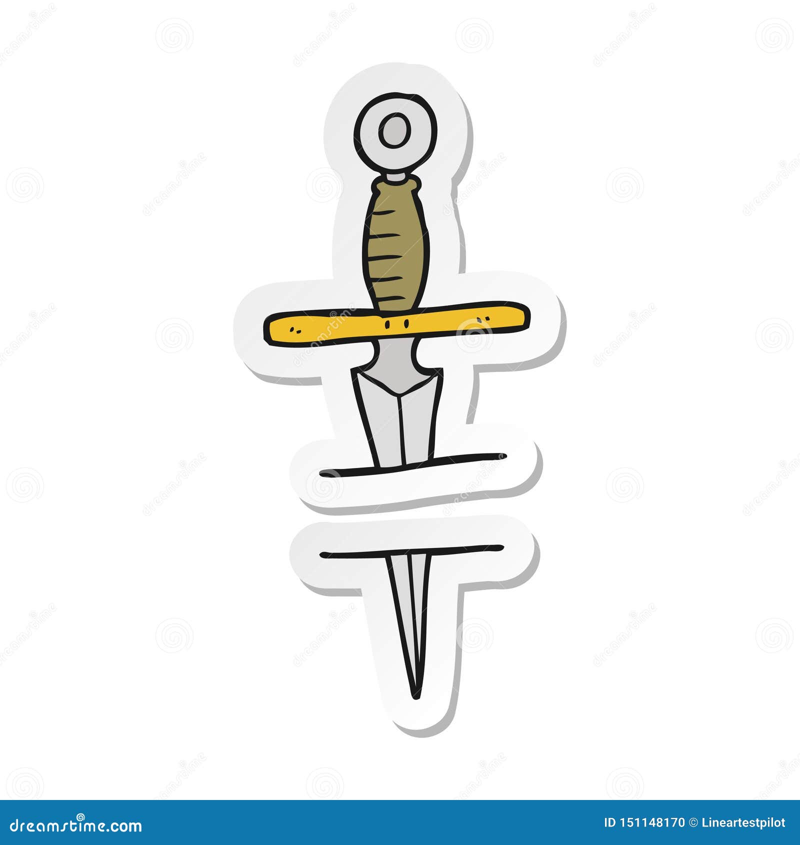 Dagger Tattoo With Ribbon And Wording Defeat Fears Doubts. Traditional ...