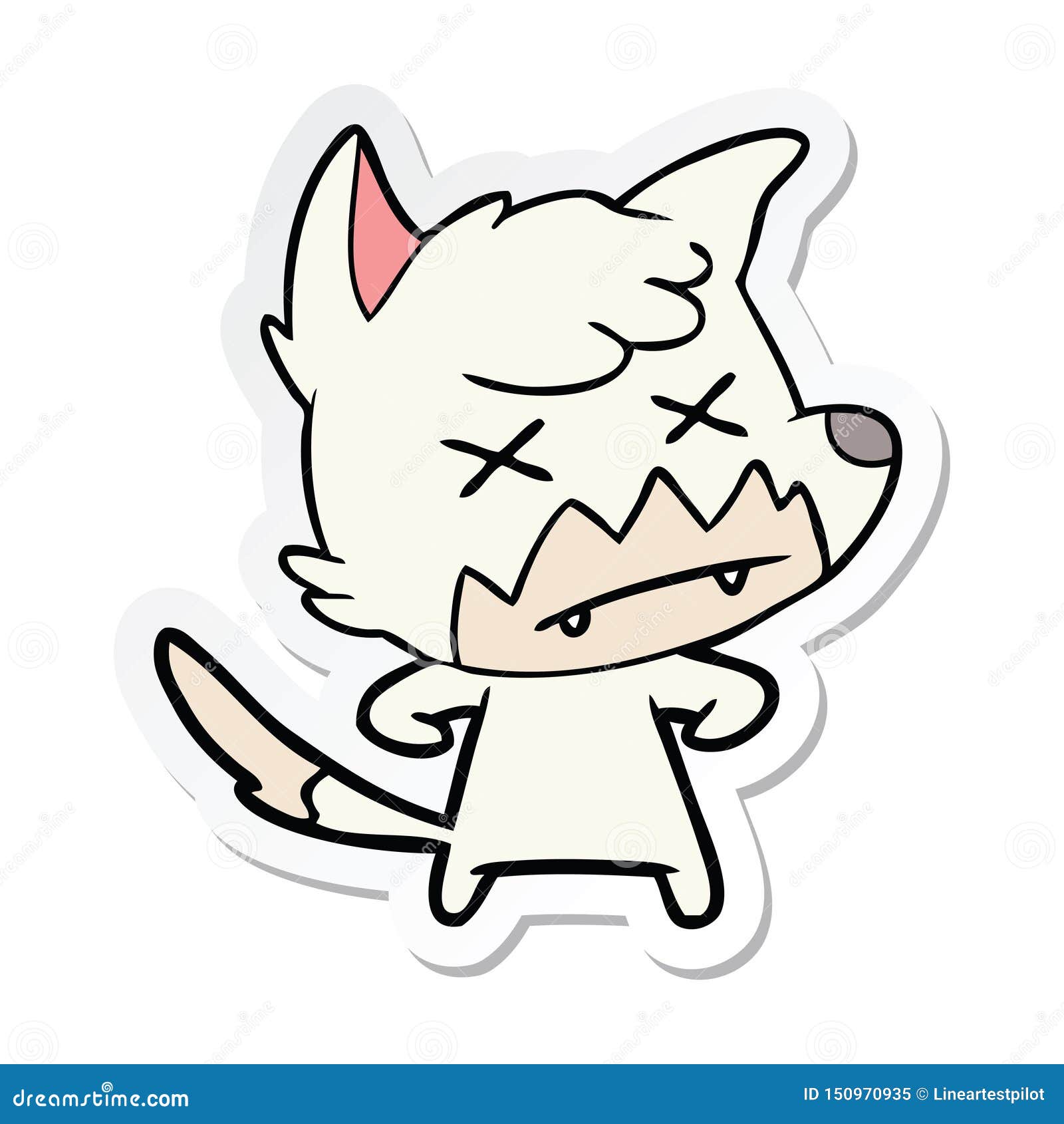 A Creative Sticker of a Cartoon Dead Fox Stock Vector - Illustration of ...