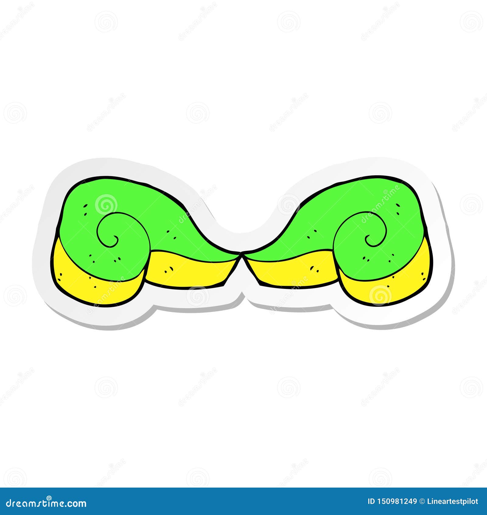 A Creative Sticker of a Cartoon Decorative Swirl Symbol Stock Vector ...