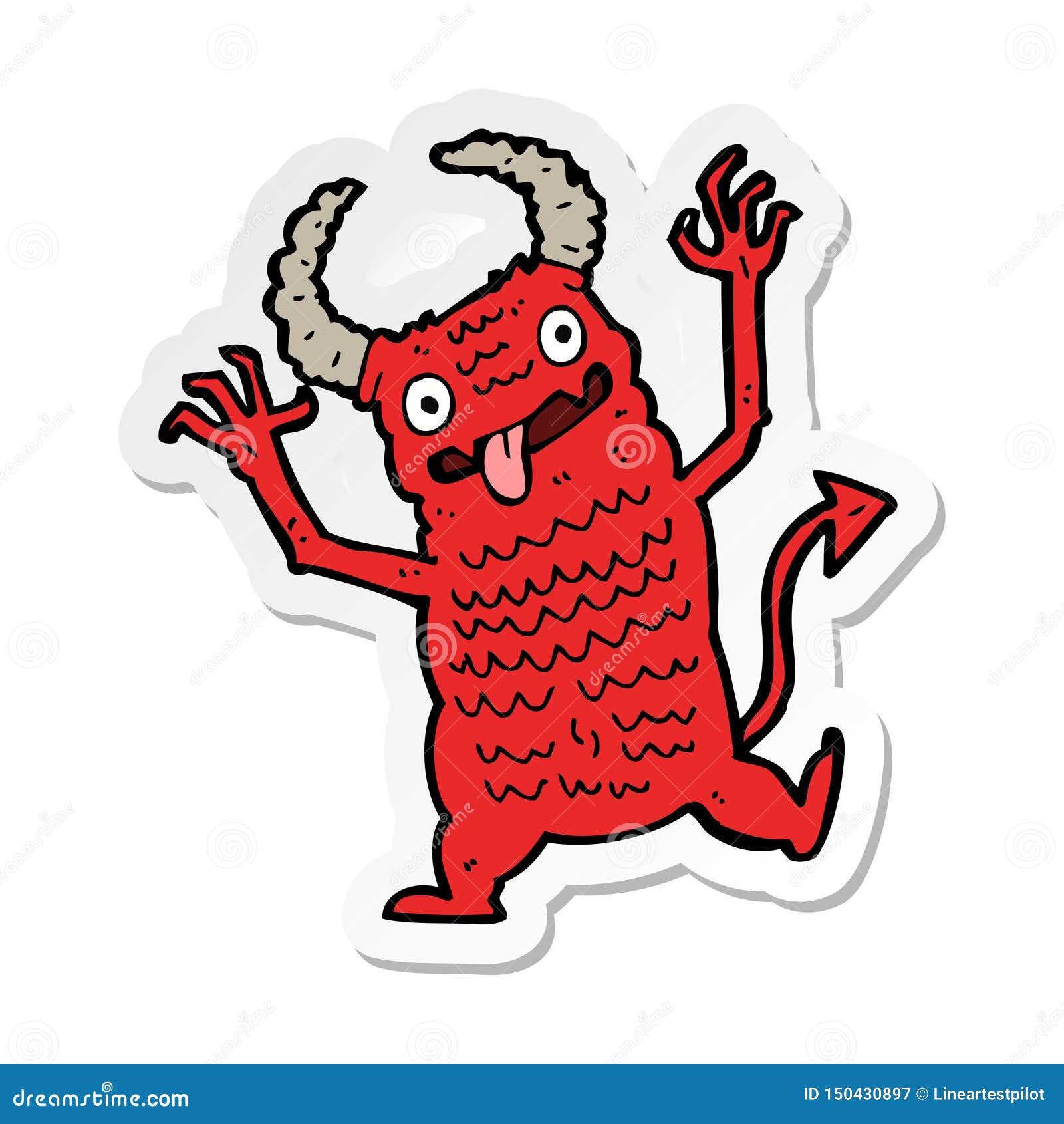 Sticker of a cartoon demon stock vector. Illustration of creature ...
