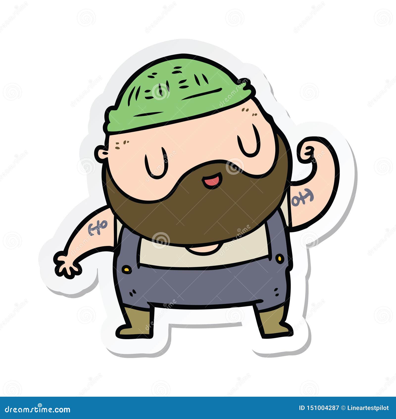 A Creative Sticker of a Cartoon Dock Worker Stock Vector - Illustration ...
