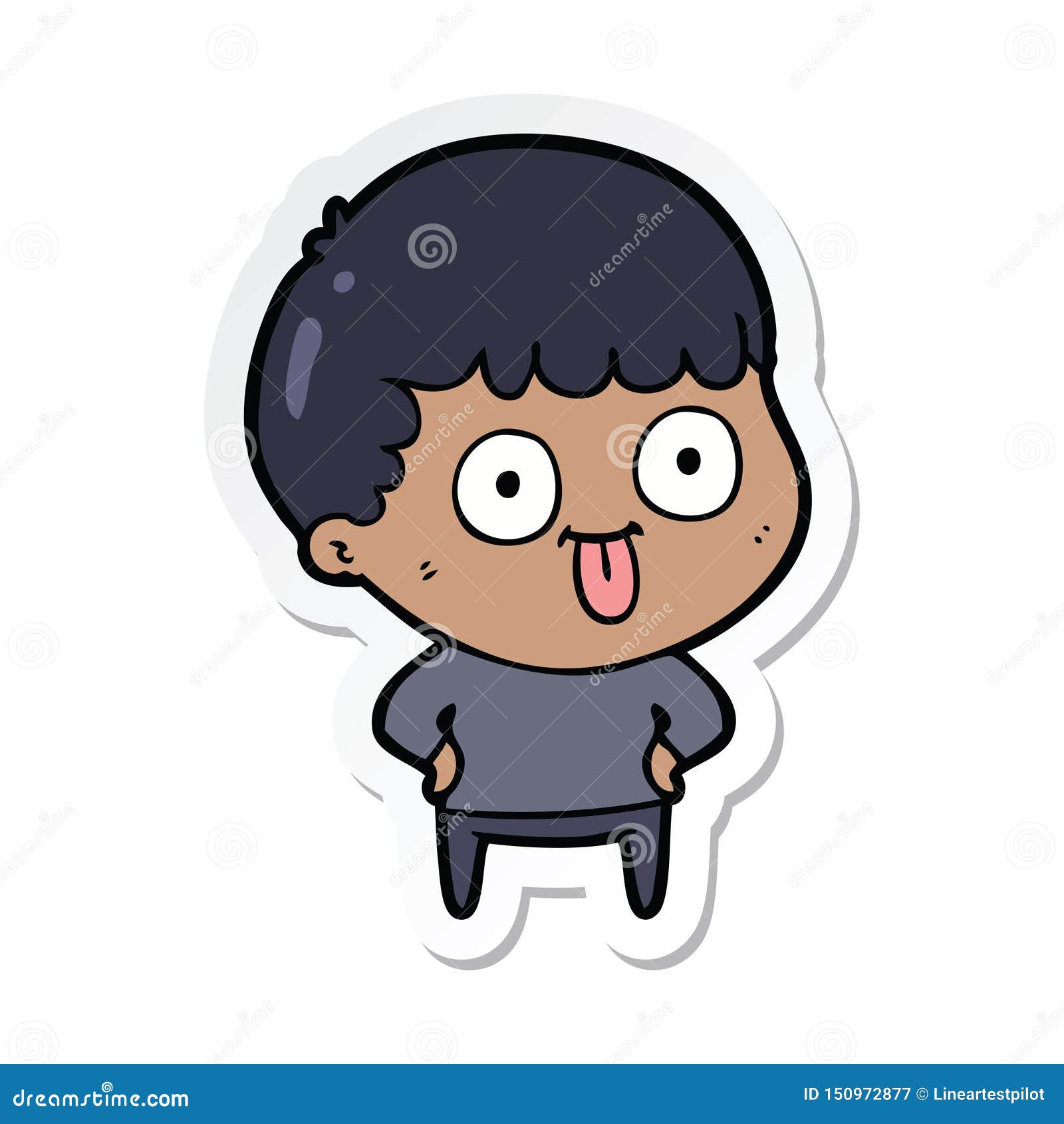 A Creative Sticker of a Cartoon Dumb Kid Stock Vector - Illustration of ...