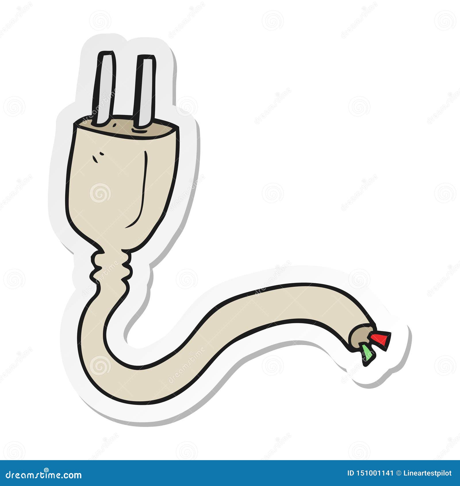 A Creative Sticker of a Cartoon Electrical Plug Stock Vector ...
