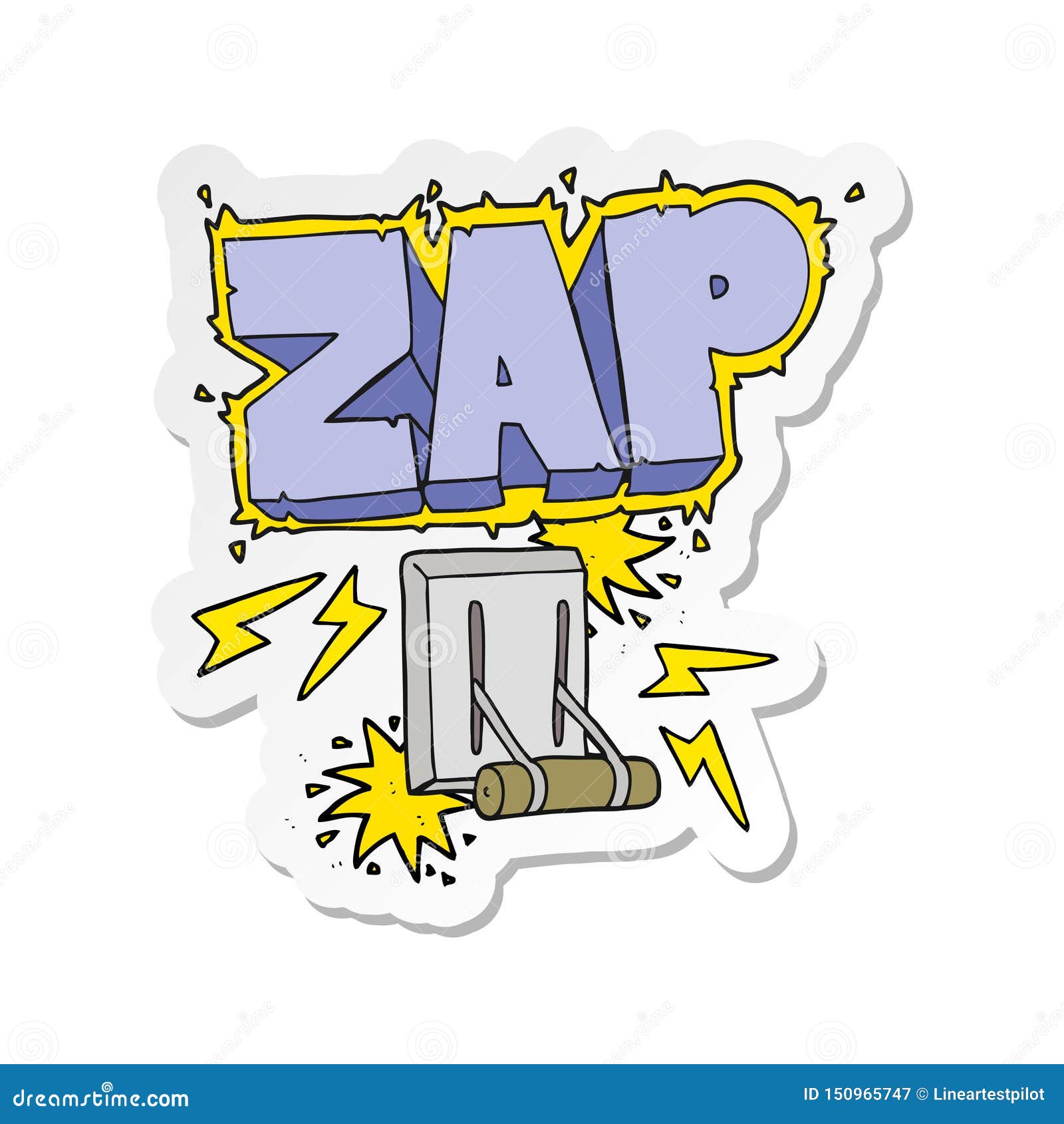 A Creative Sticker of a Cartoon Electrical Switch Zapping Stock Vector ...