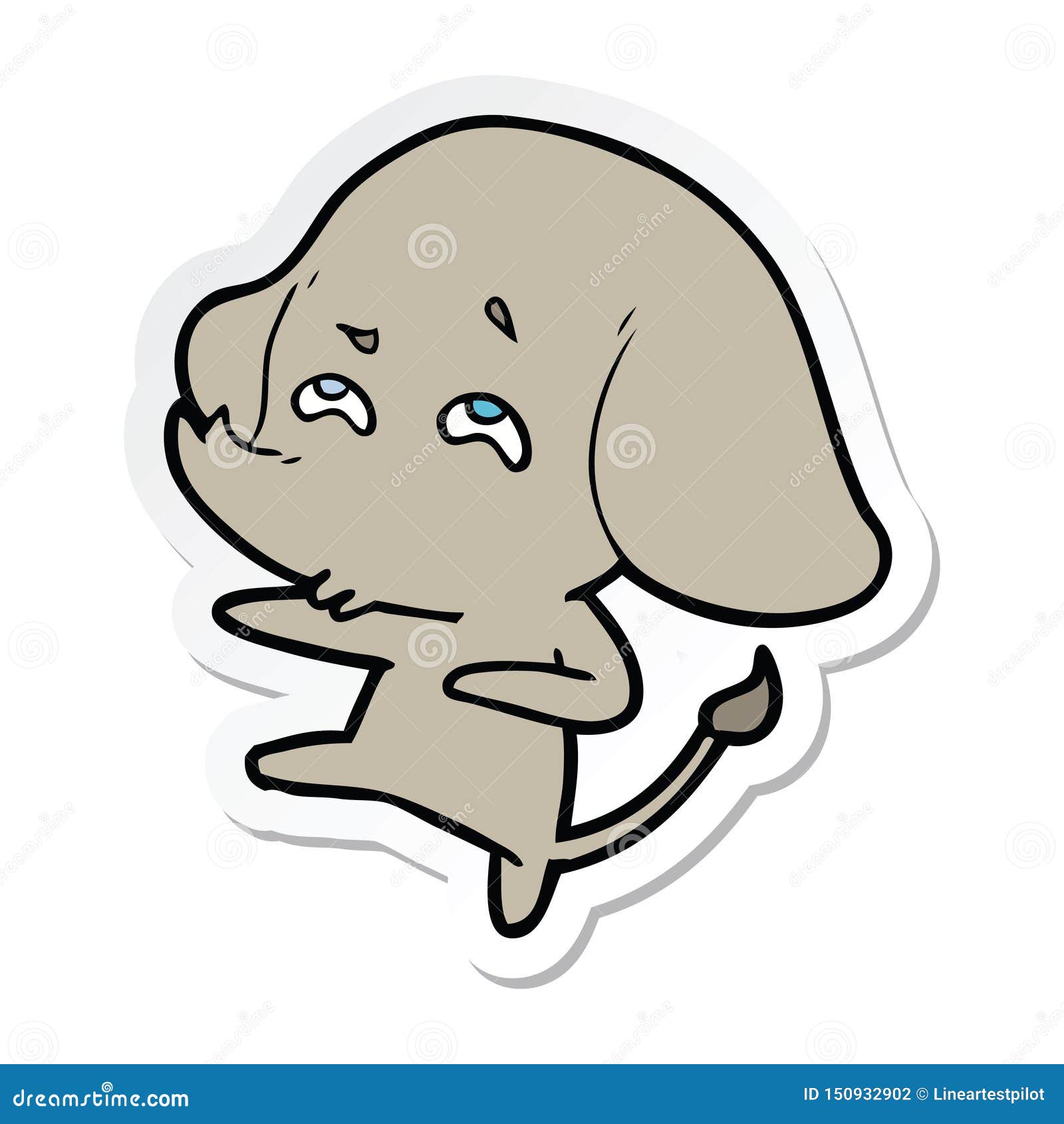 A Creative Sticker of a Cartoon Elephant Remembering Stock Vector ...