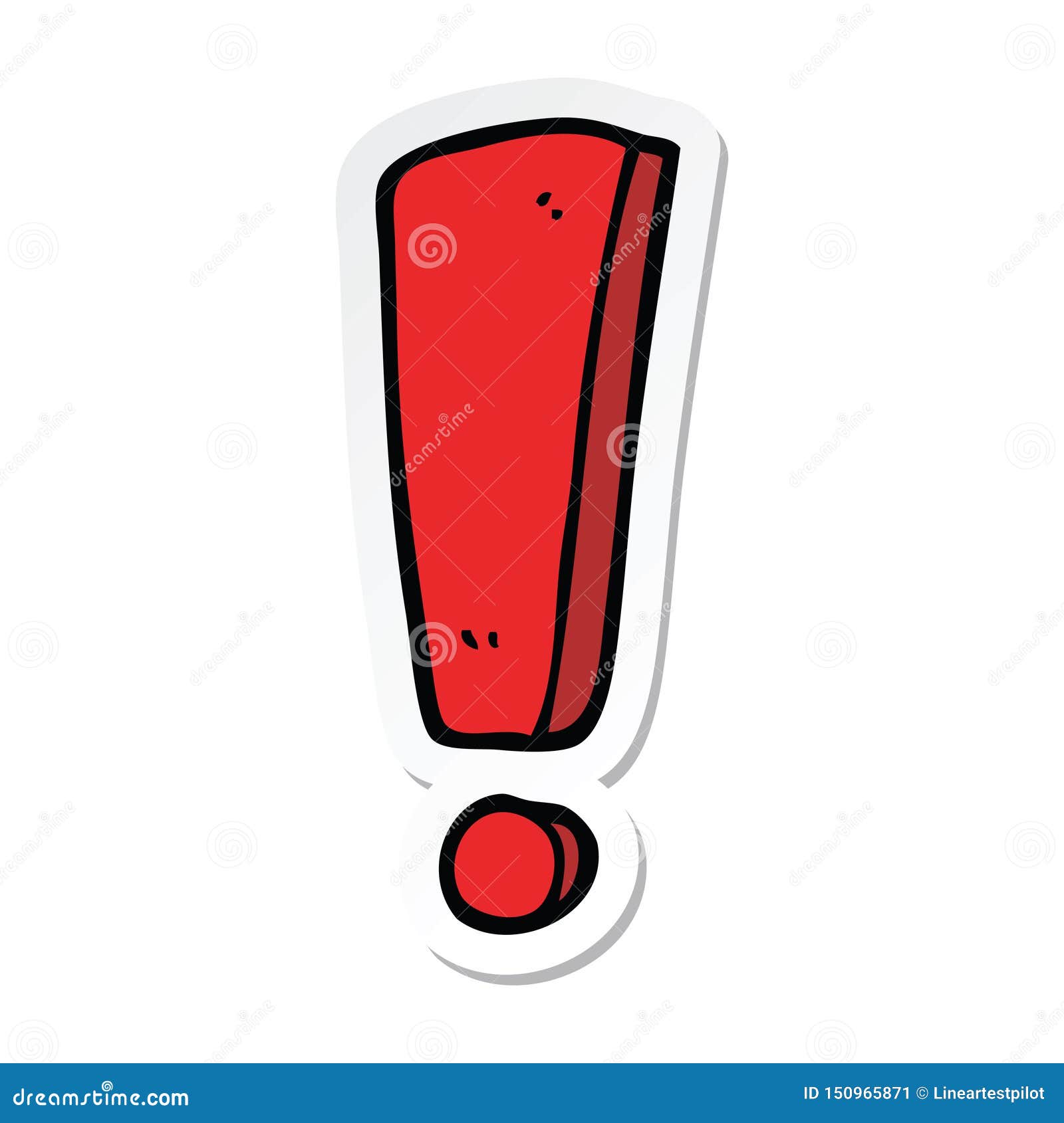 A Creative Sticker of a Cartoon Exclamation Mark Stock Vector ...