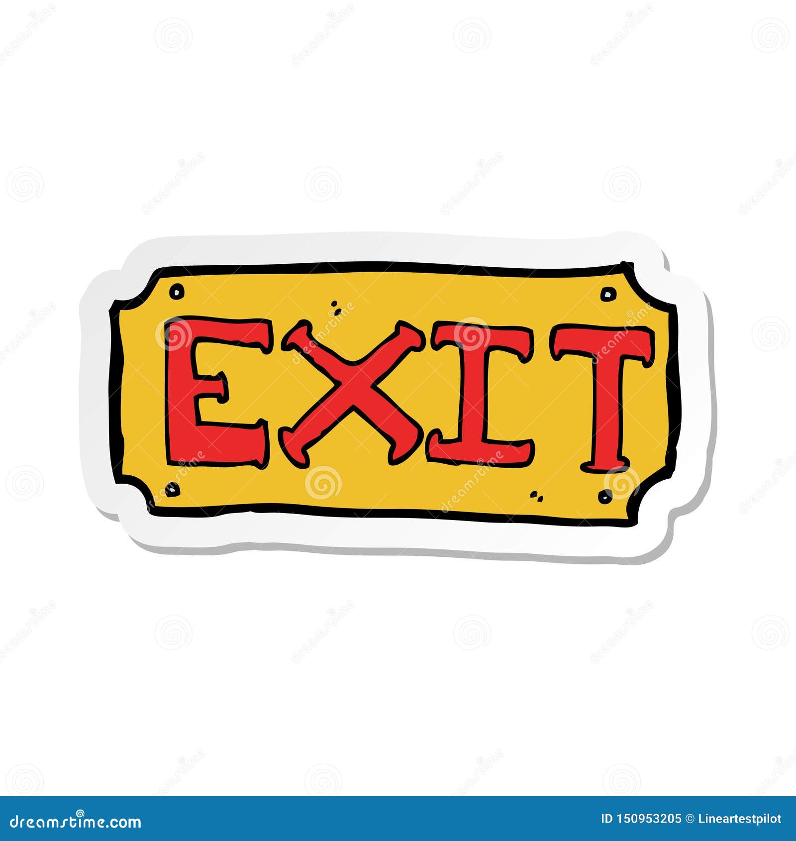 A Creative Sticker of a Cartoon Exit Sign Stock Vector - Illustration ...