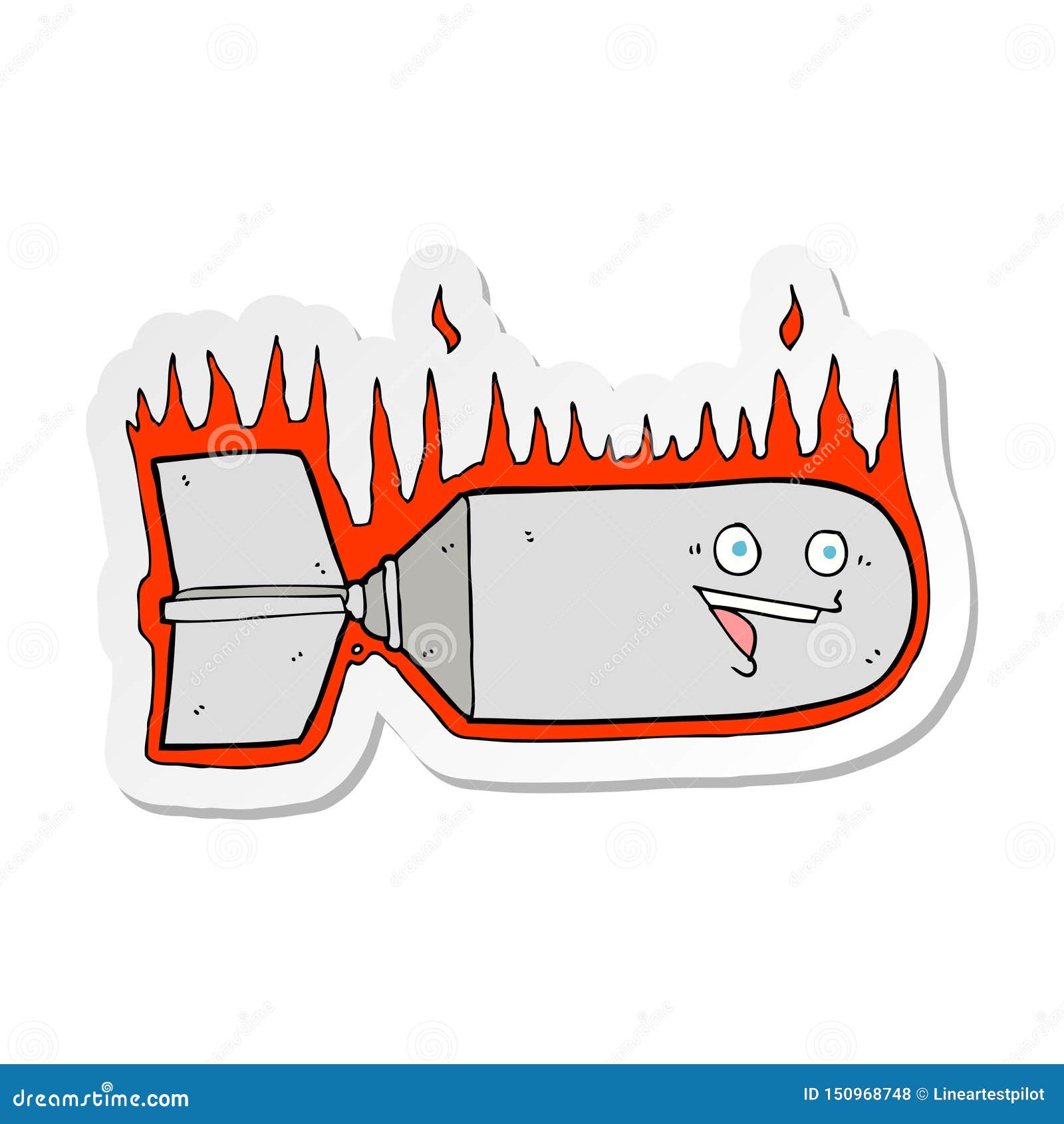 A Creative Sticker of a Cartoon Falling Bomb Stock Vector ...
