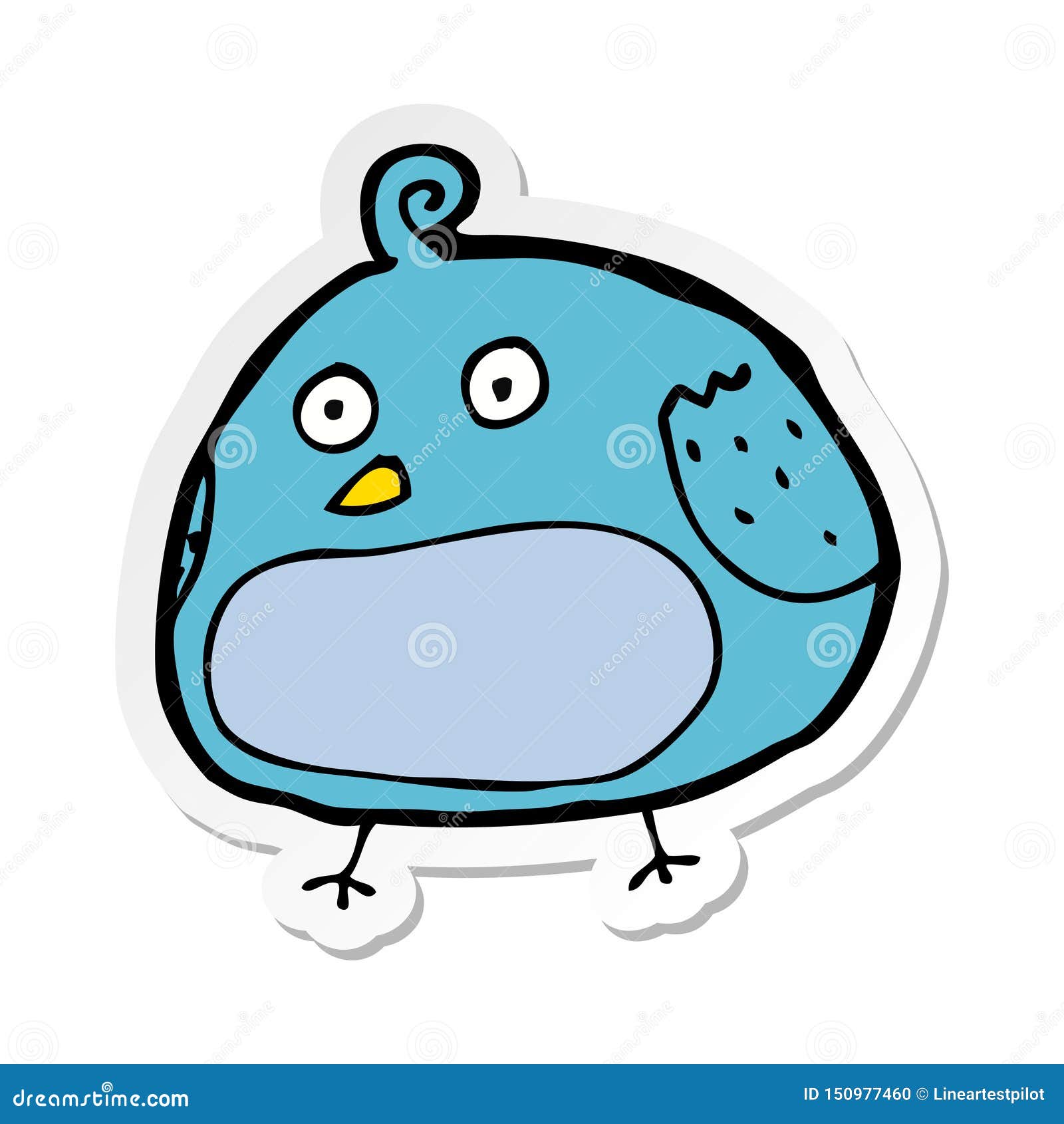 A Creative Sticker of a Cartoon Fat Bird Stock Vector - Illustration of ...