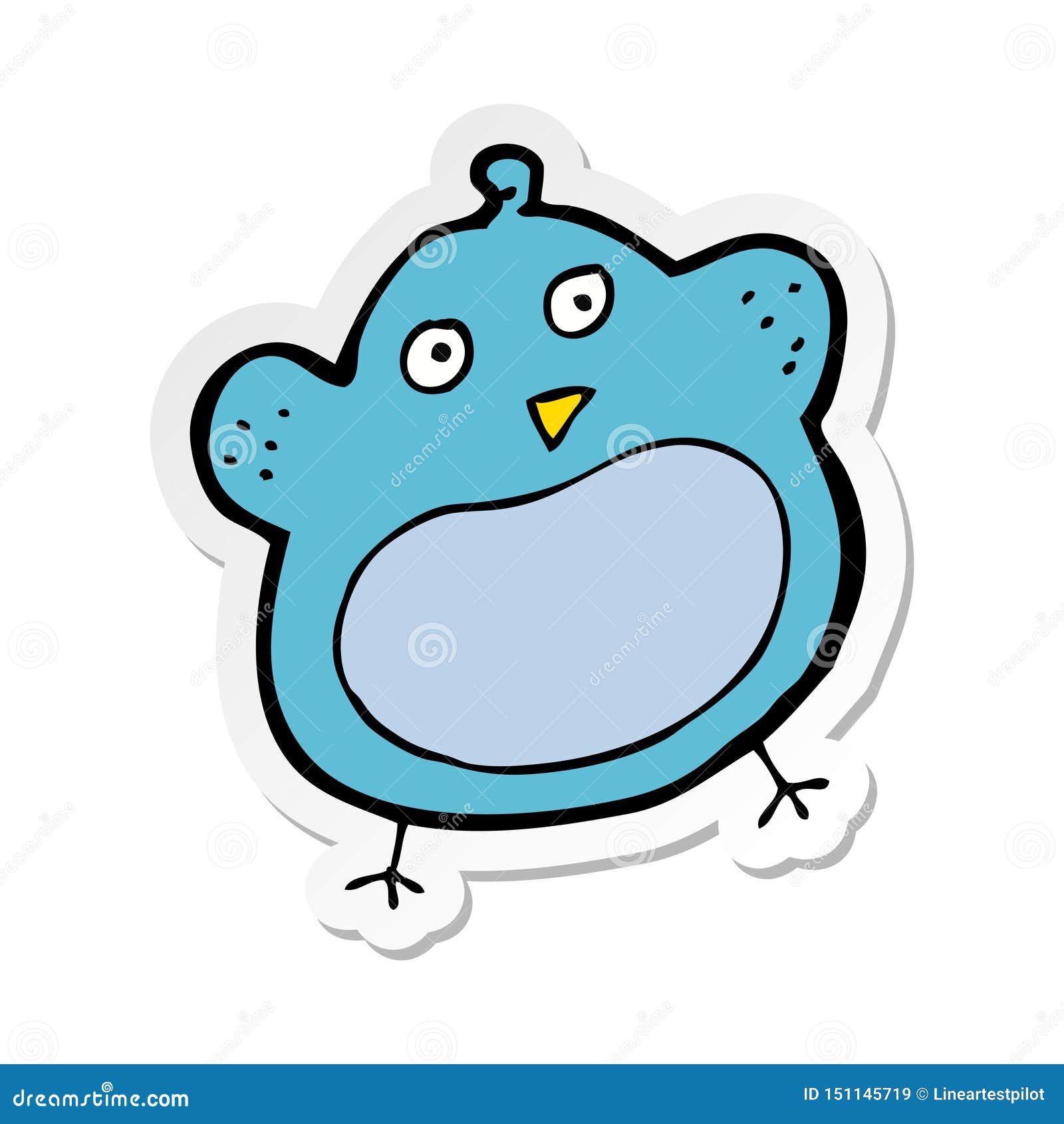 A Creative Sticker of a Cartoon Fat Bird Stock Vector - Illustration of ...
