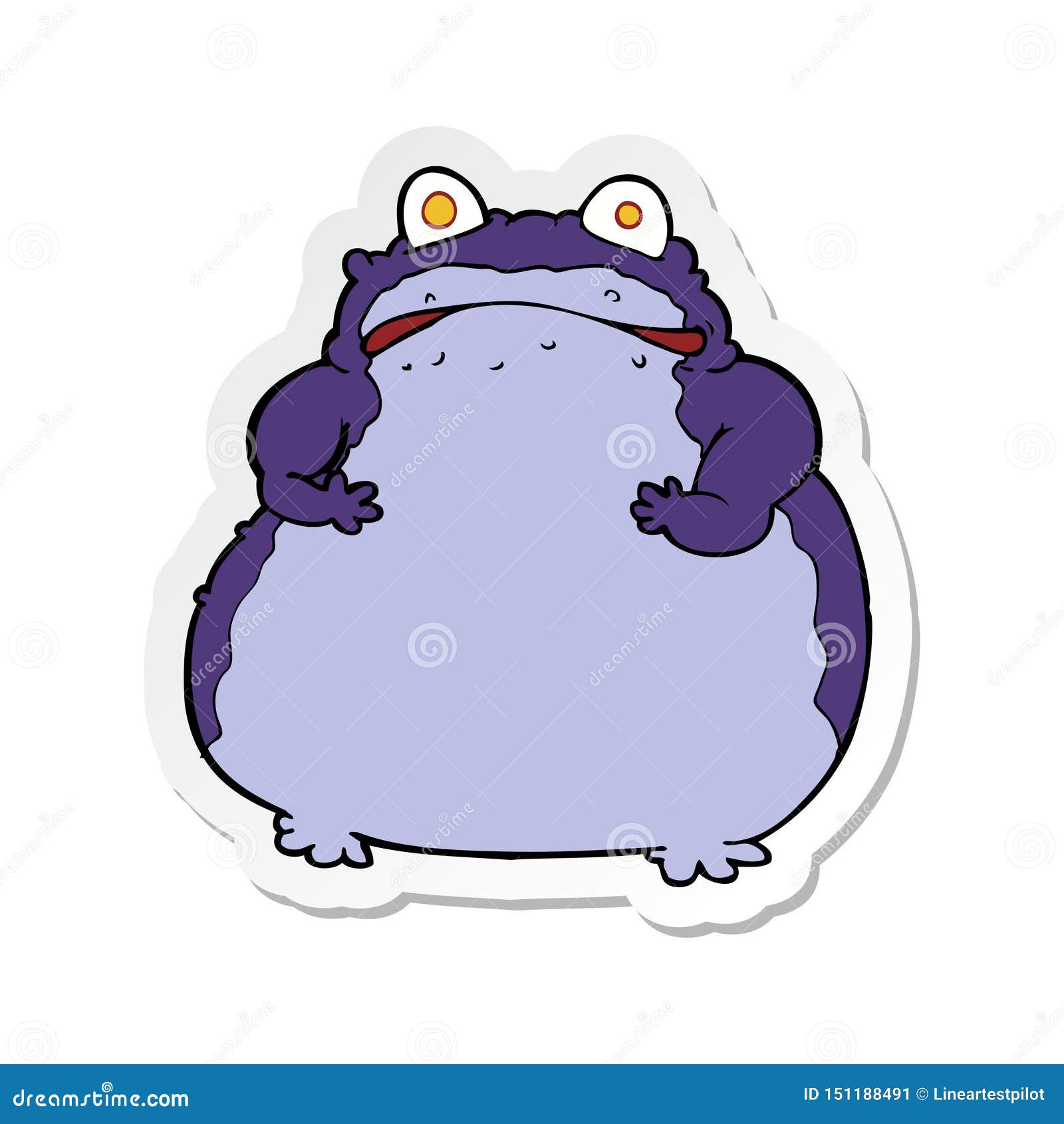 A Creative Sticker of a Cartoon Fat Frog Stock Vector - Illustration of ...