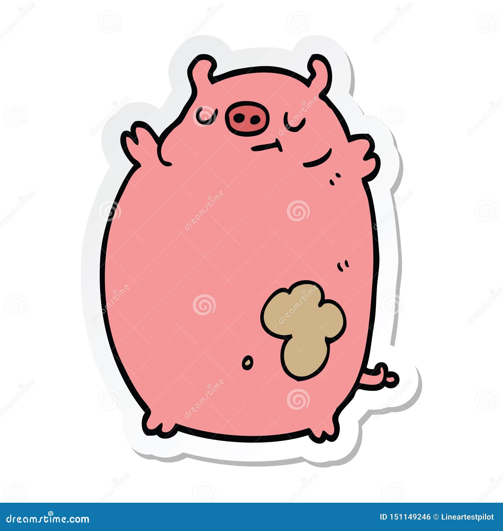 A Creative Sticker of a Cartoon Fat Pig Stock Vector - Illustration of ...