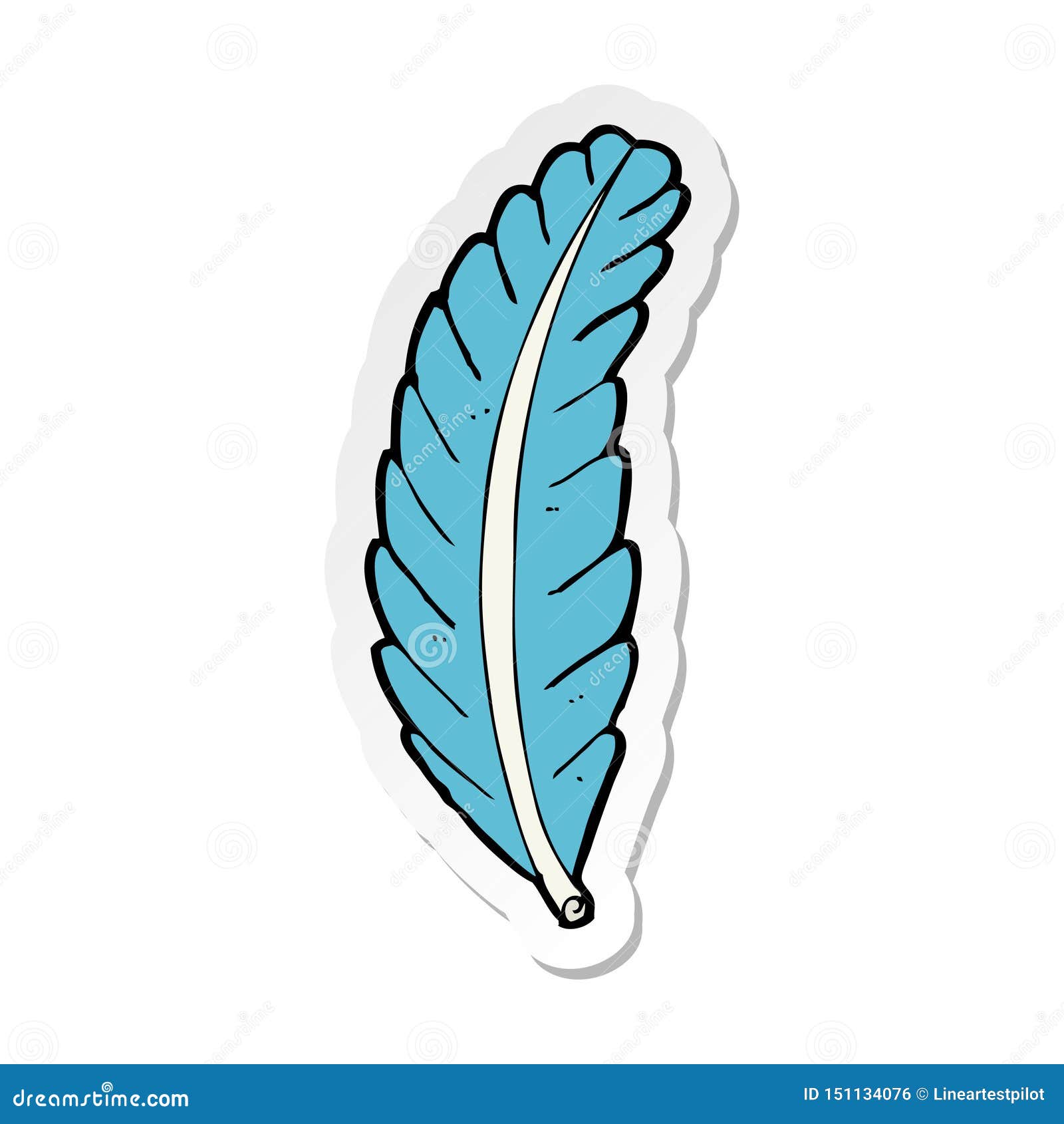 A Creative Sticker of a Cartoon Feather Stock Vector - Illustration of ...