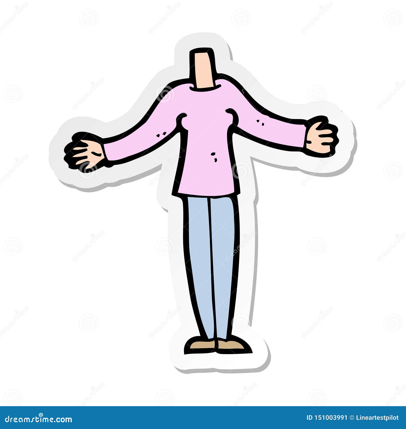 A Creative Sticker of a Cartoon Female Body Stock Vector - Illustration ...