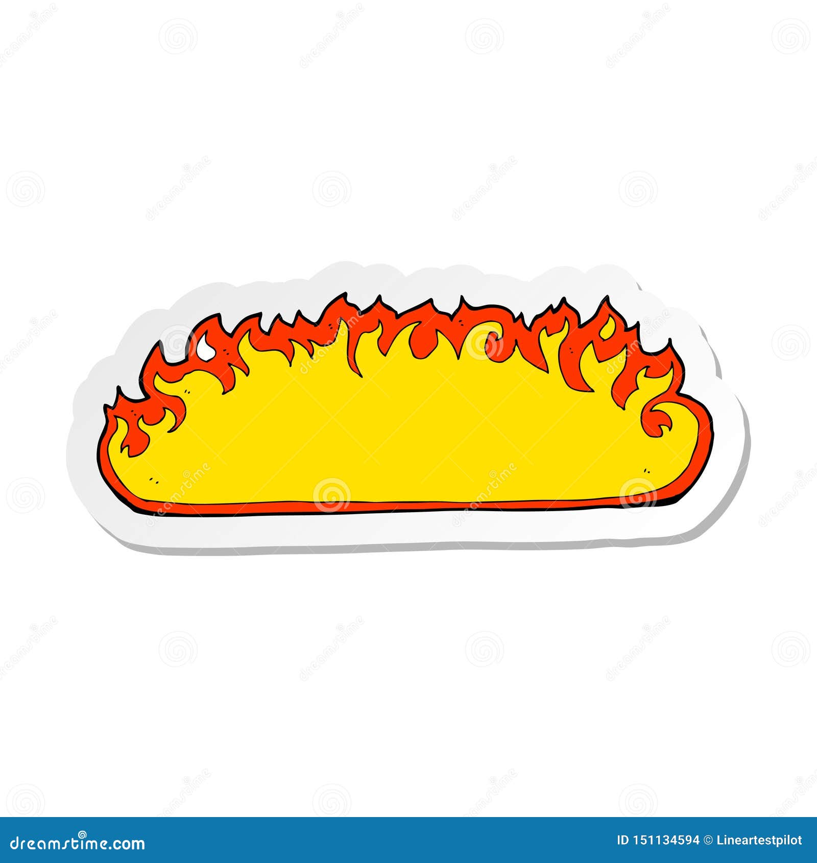 A Creative Sticker of a Cartoon Fire Border Stock Vector - Illustration ...