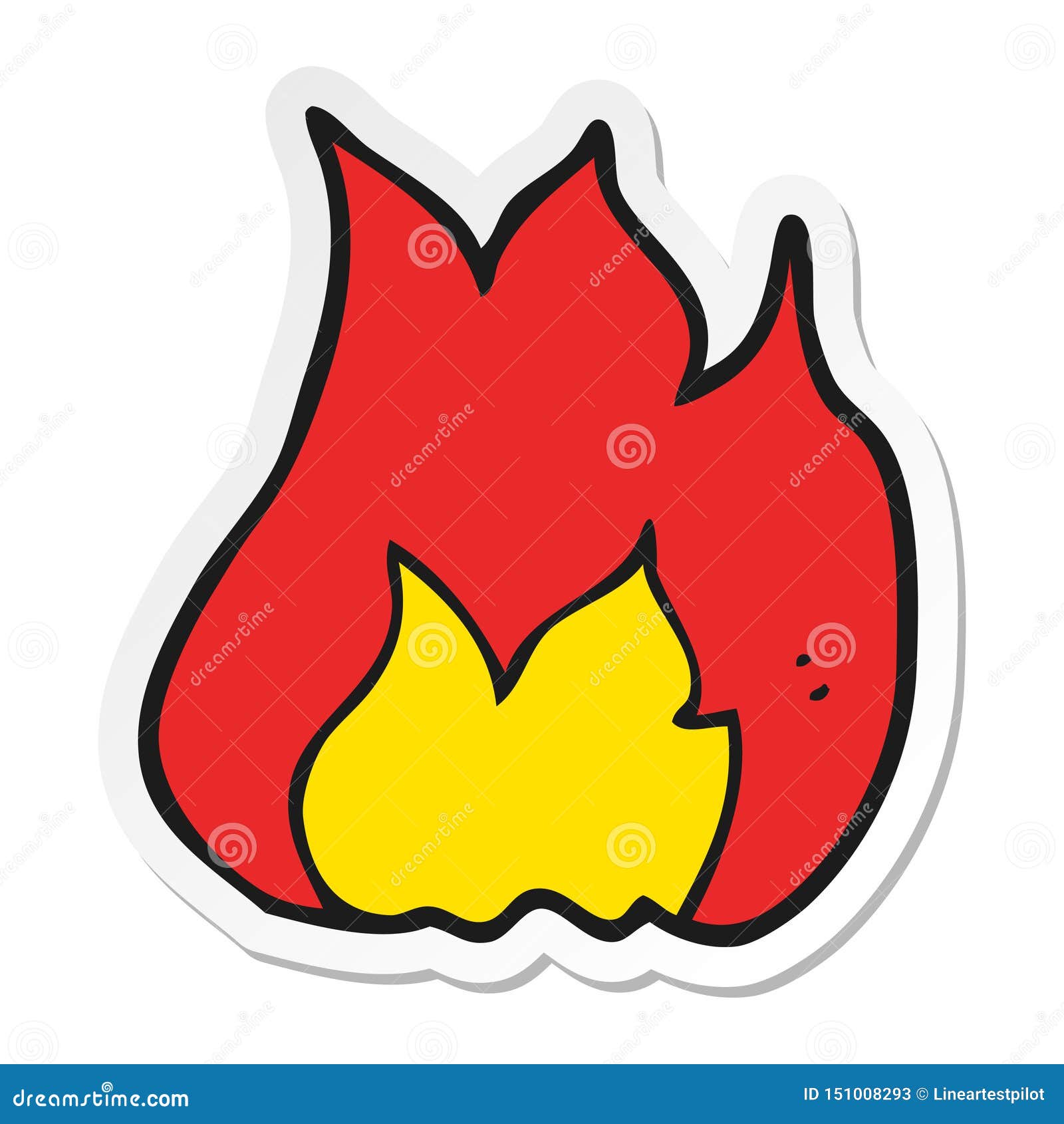 A Creative Sticker of a Cartoon Fire Symbol Stock Vector - Illustration ...