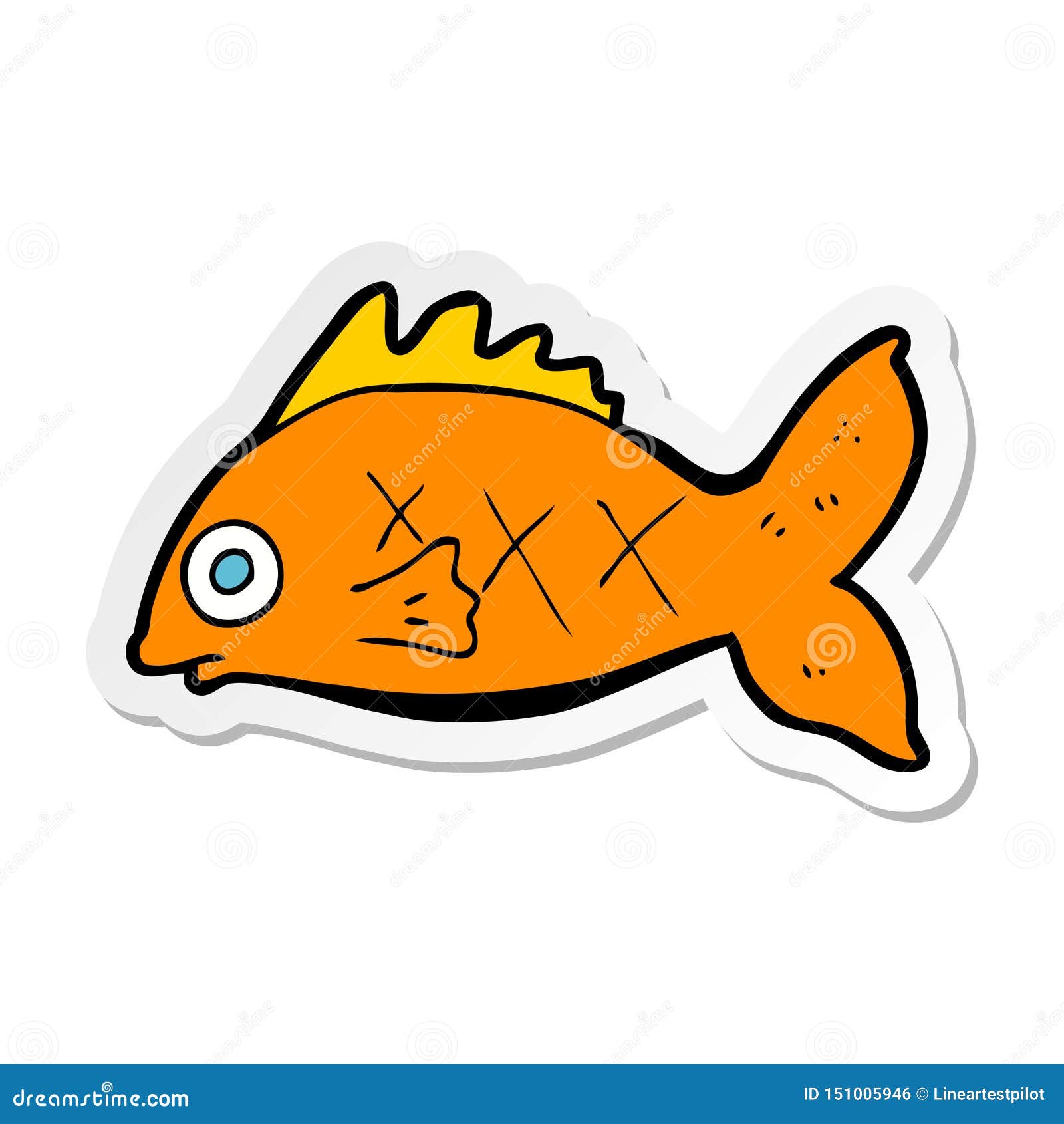 A Creative Sticker of a Cartoon Fish Stock Vector - Illustration of ...