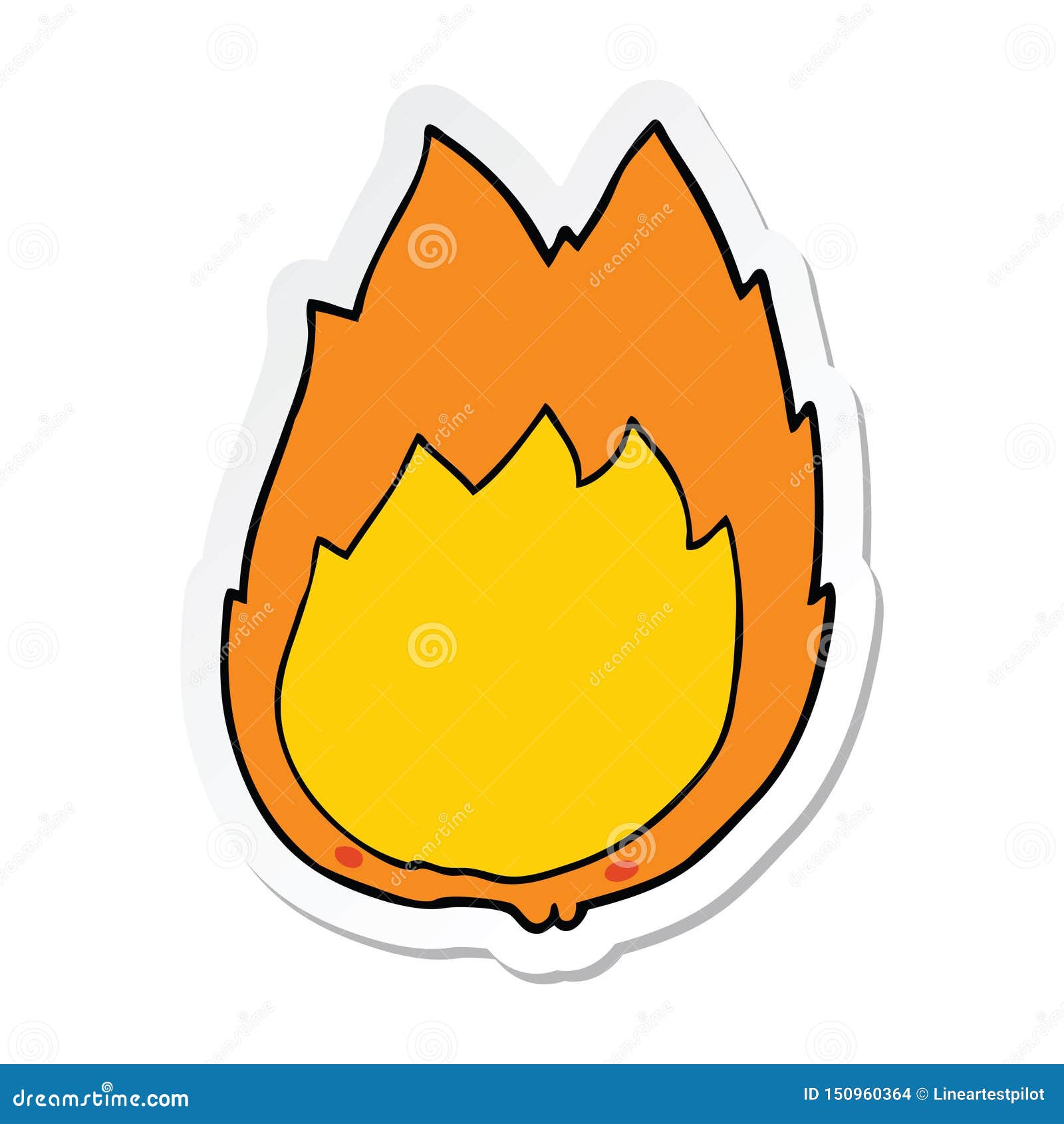 A Creative Sticker of a Cartoon Flames Stock Vector - Illustration of ...
