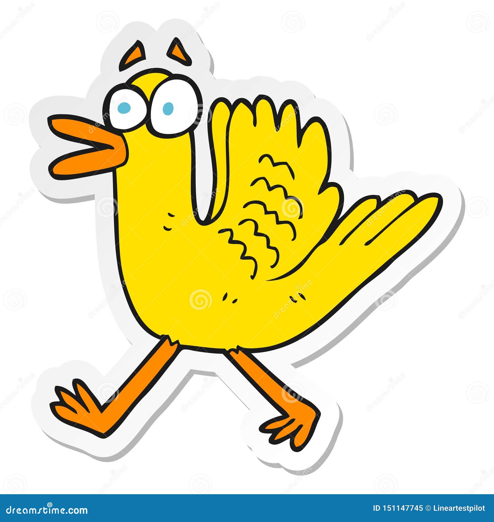 A Creative Sticker of a Cartoon Flapping Duck Stock Vector ...