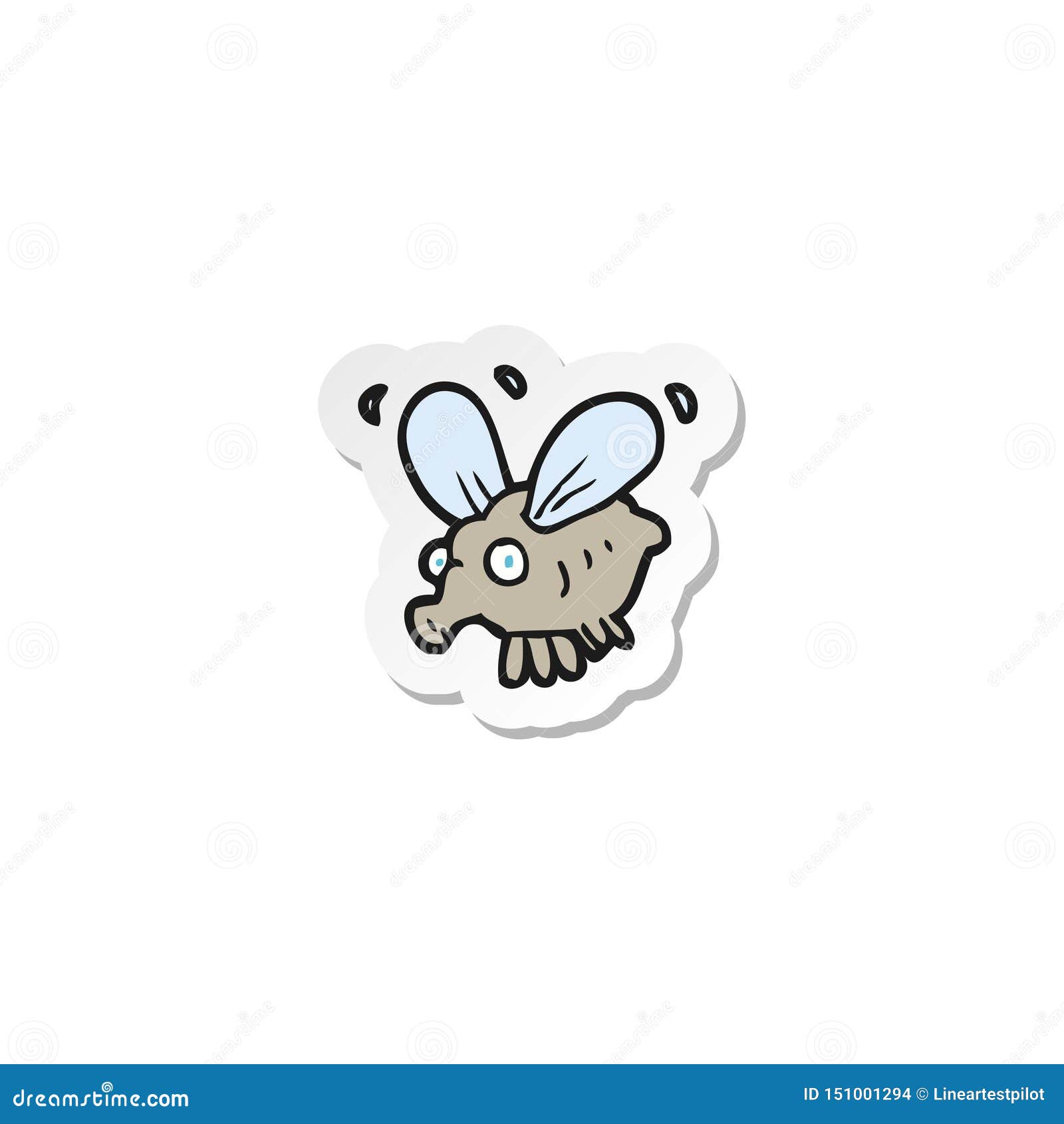 A Creative Sticker of a Cartoon Fly Stock Vector - Illustration of ...